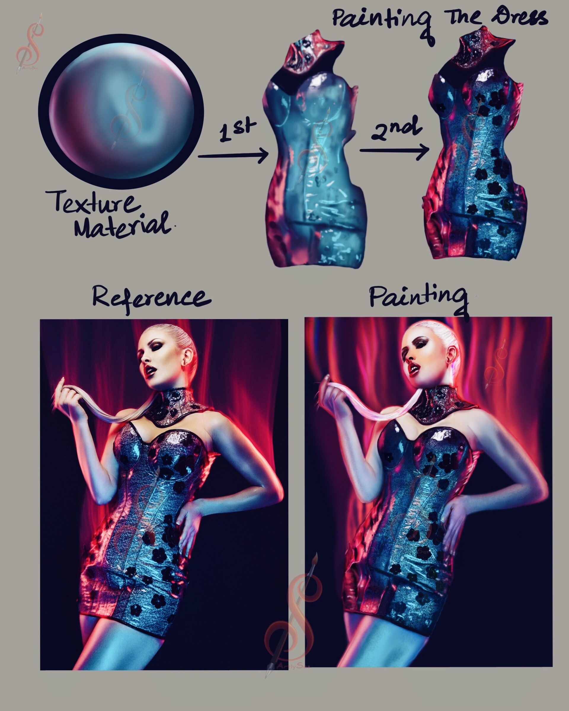 ArtlySas - Fabric Study and Pose Study in Complete Portraiture