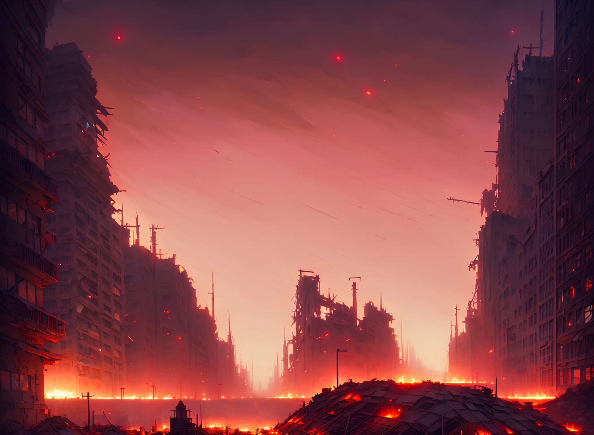 ArtStation - City in apocalypse