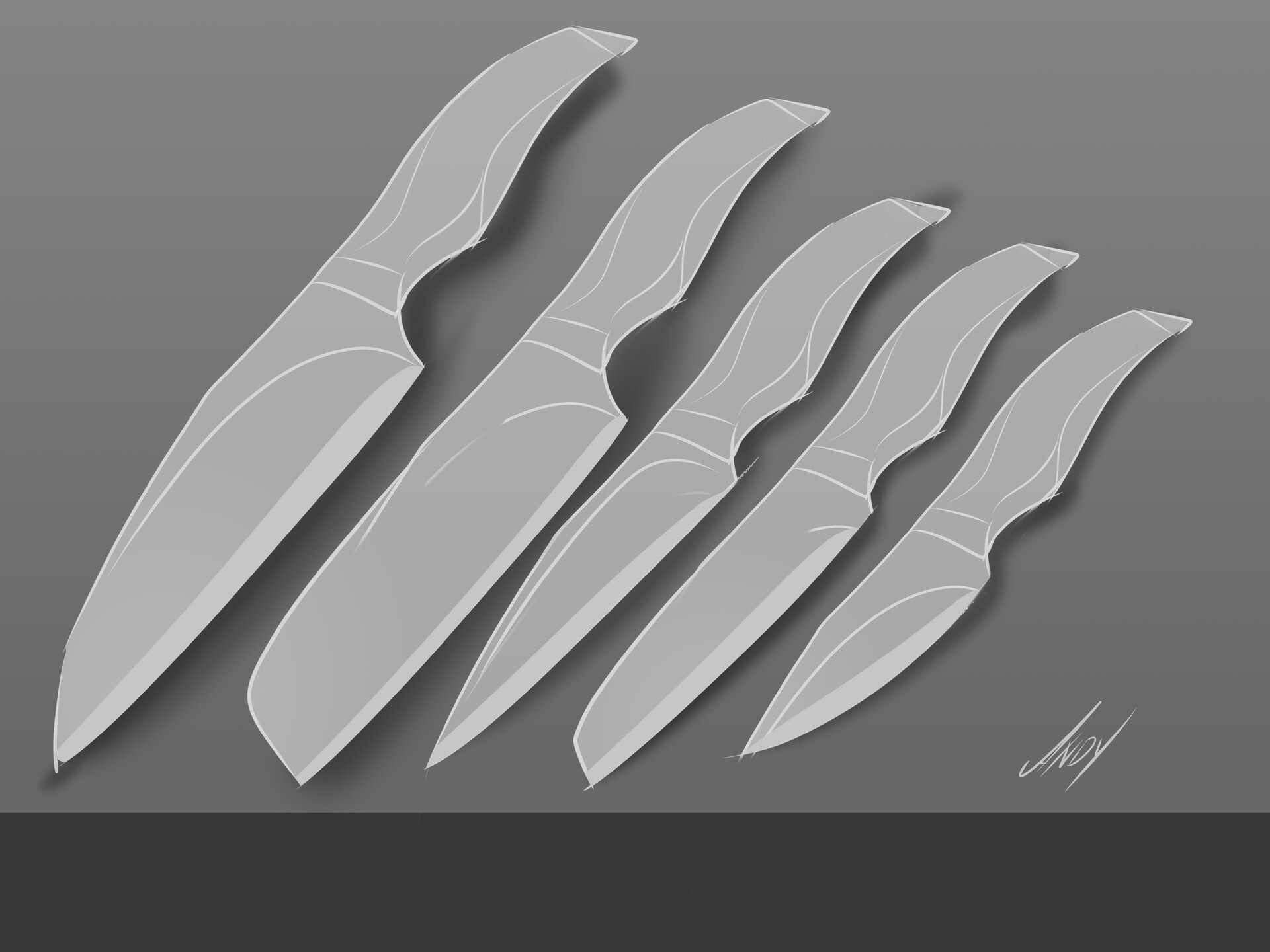 ArtStation - SANTOKU KITCHEN MINIMALIST KNIFE