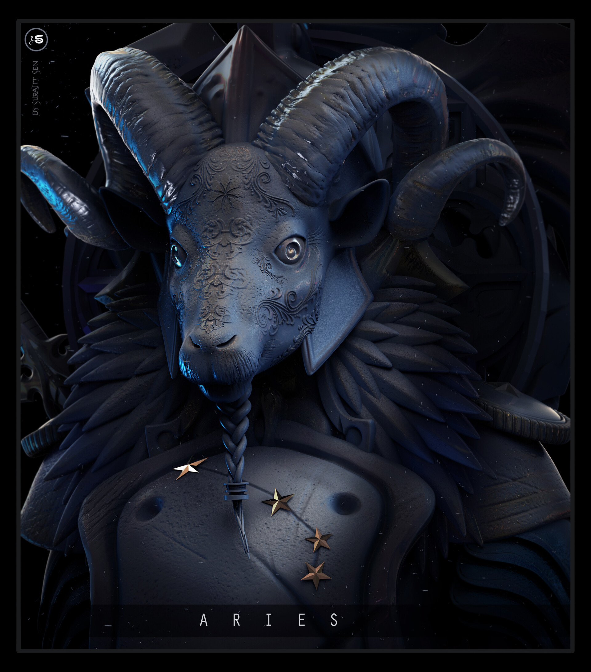 ArtStation - Aries - Digital Sculpture by Surajit Sen