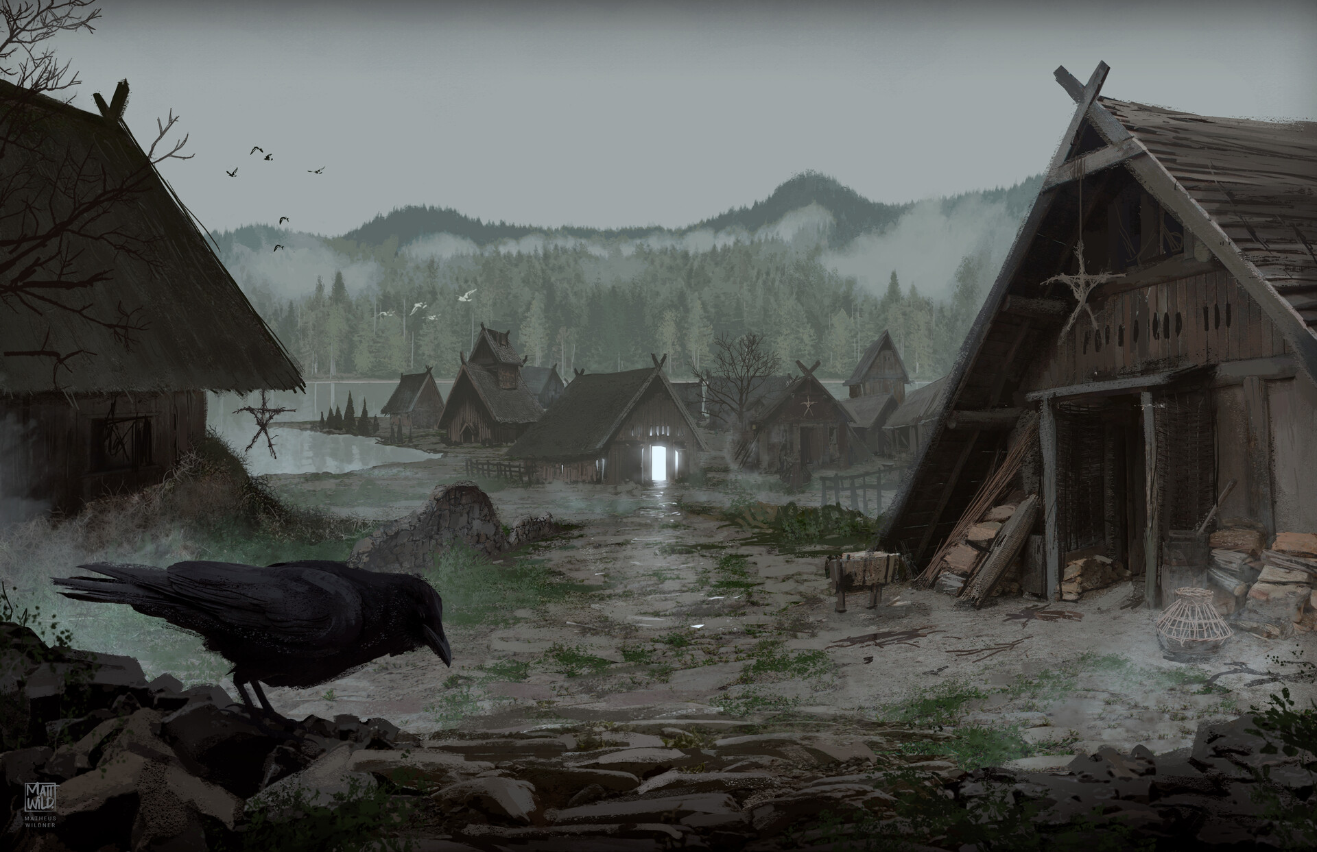 ArtStation - The witcher village | Enviroment concept