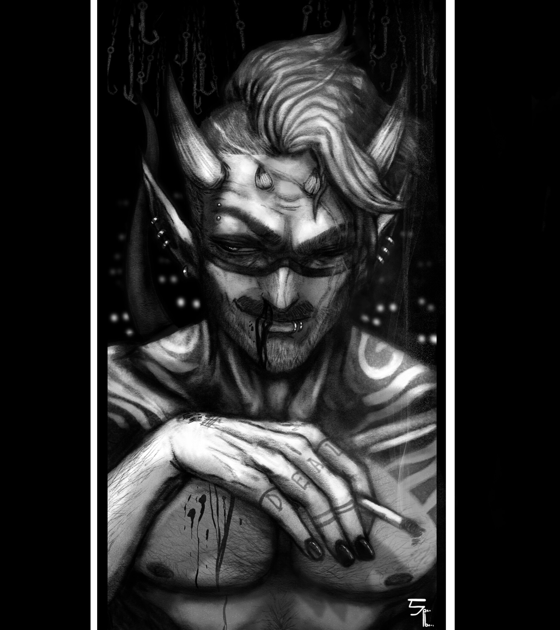 ArtStation - Cheeky demon smoke break