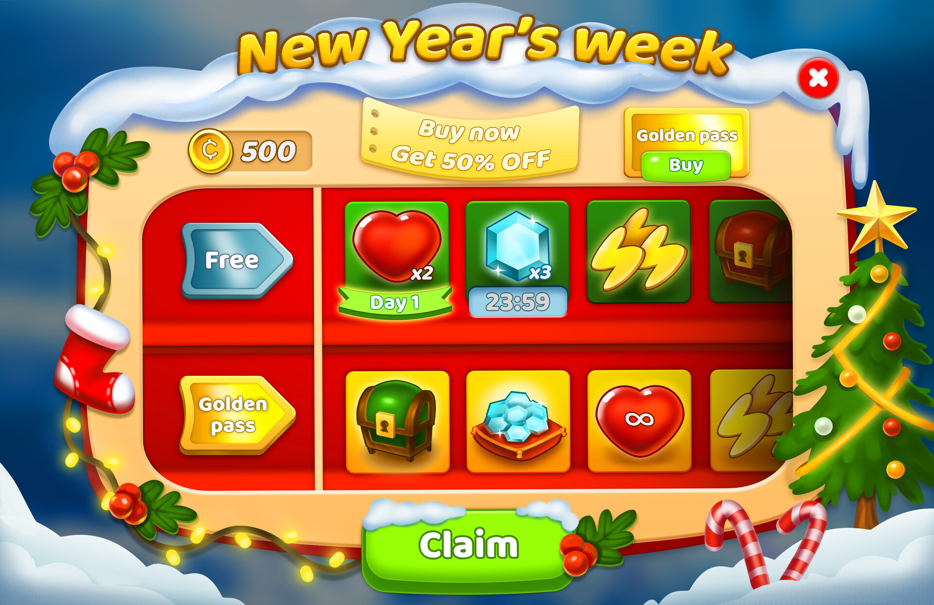 ArtStation - New Year Game UI pop-up