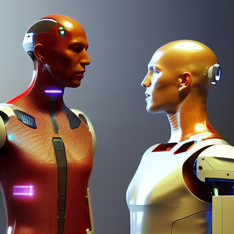 ArtStation - Futuristic robot (Augmented Interface)