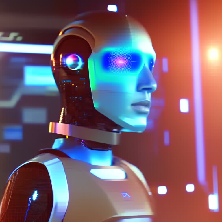 ArtStation - Futuristic robot (Augmented Interface)