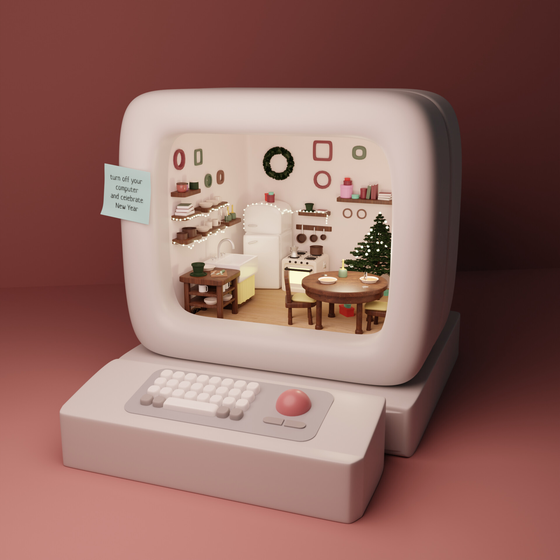 ArtStation - New Year computer