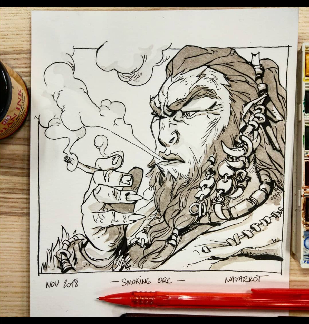 ArtStation - Smoking orc