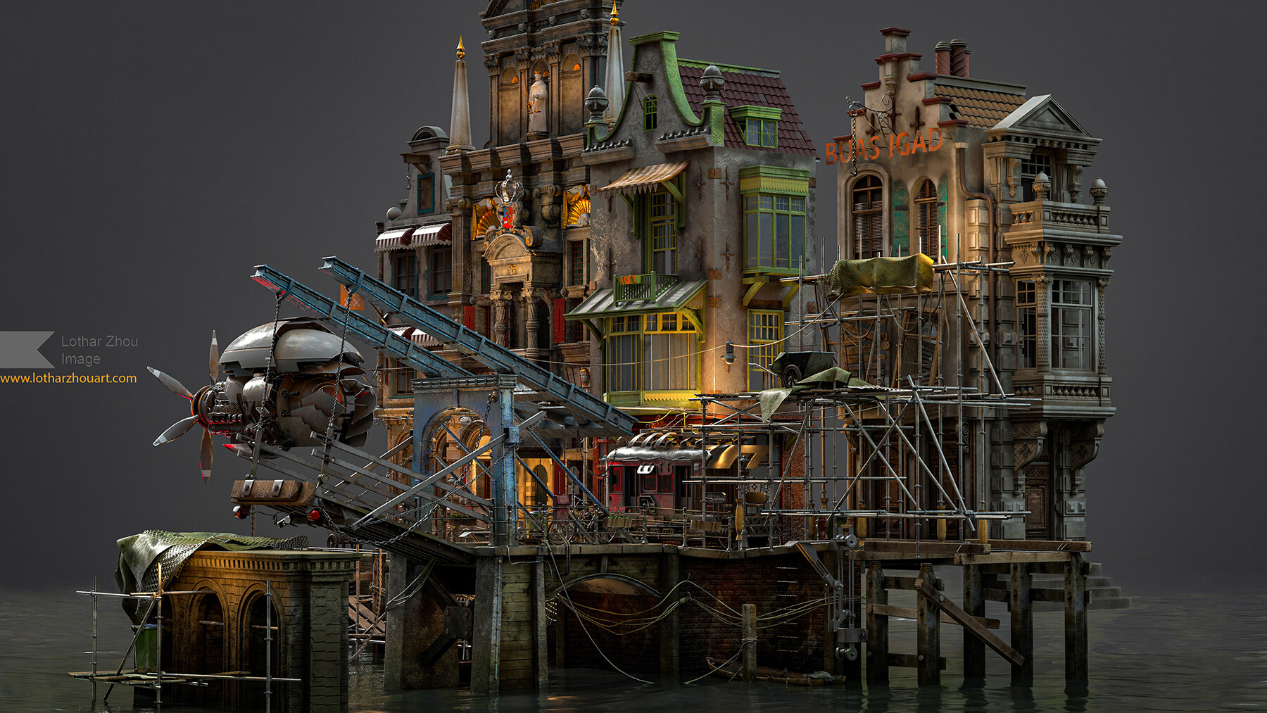 ArtStation - Dutch Riverside Fantasy Scene