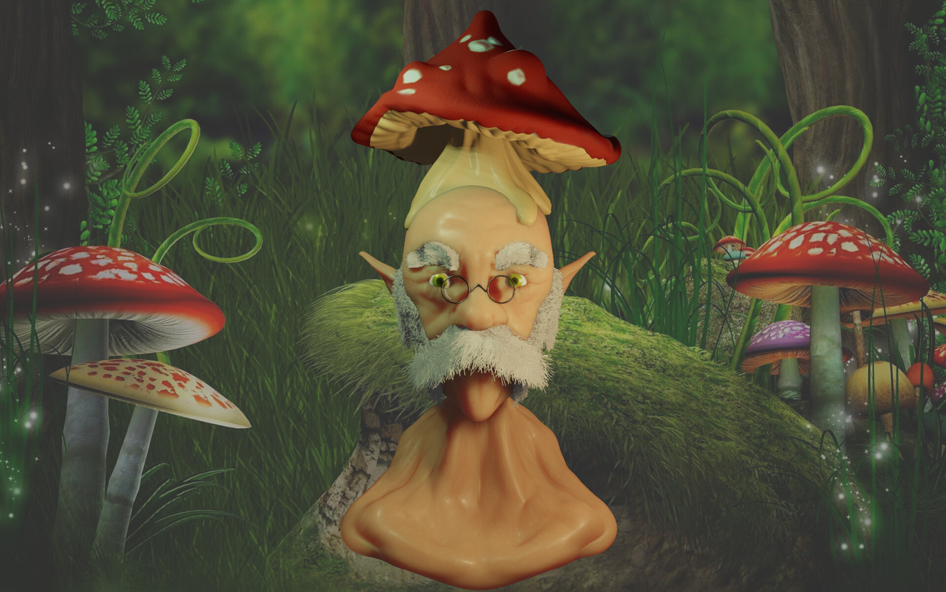ArtStation - The old mushroom folk.