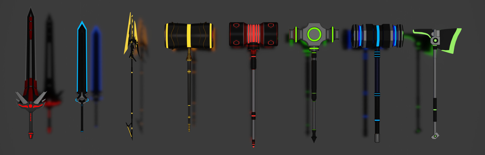 ArtStation - 8 Sci-fi Weapon Render