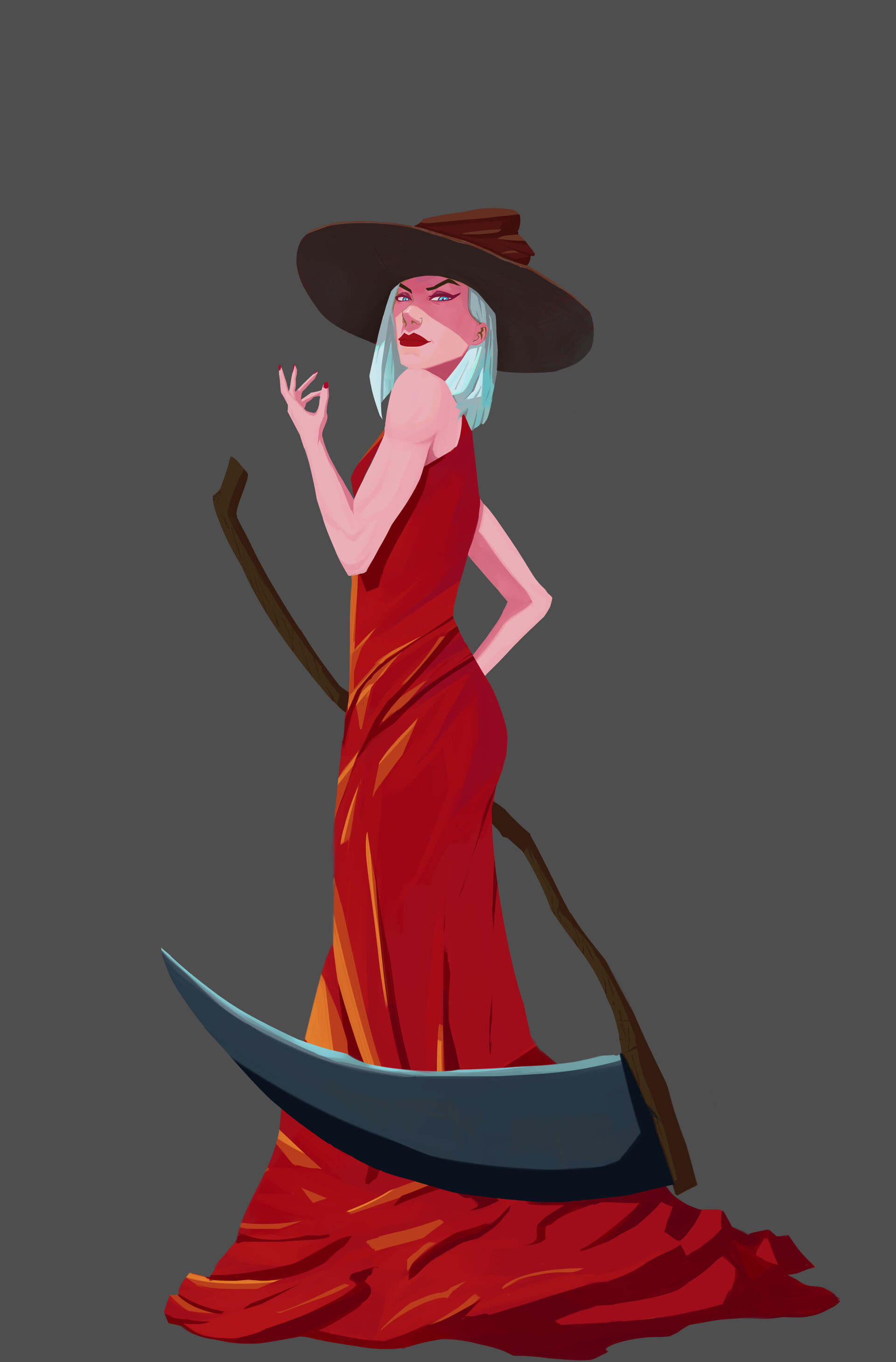 ArtStation - lady in red