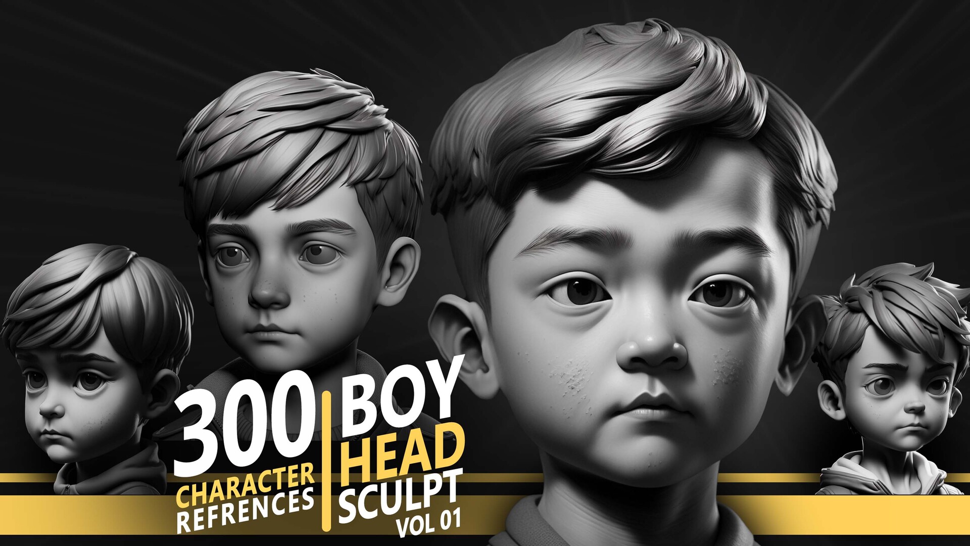 DreamWork | Studio - 300 Boy Head Sculpt - VOL 01 - Character references