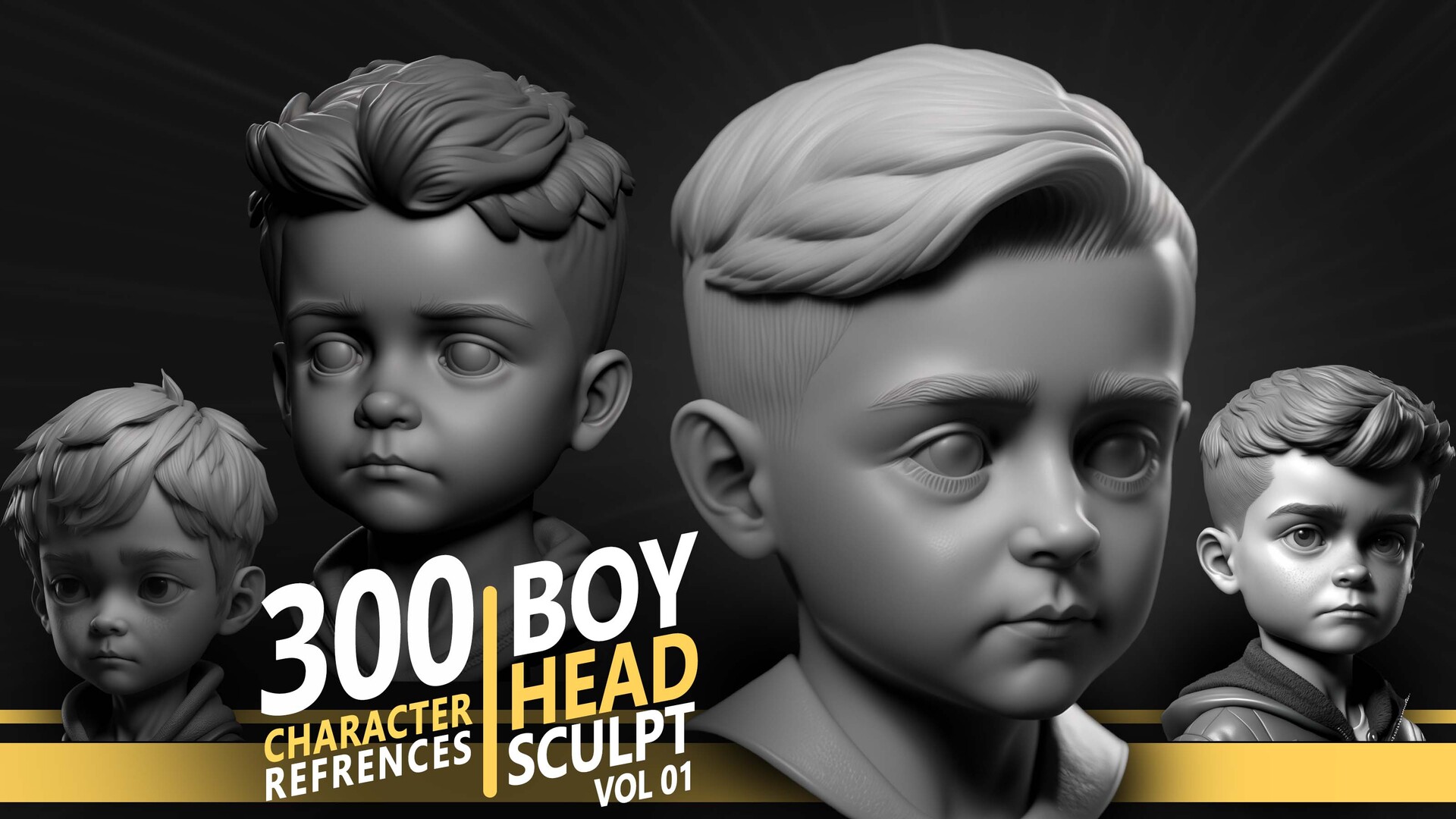 DreamWork | Studio - 300 Boy Head Sculpt - VOL 01 - Character references