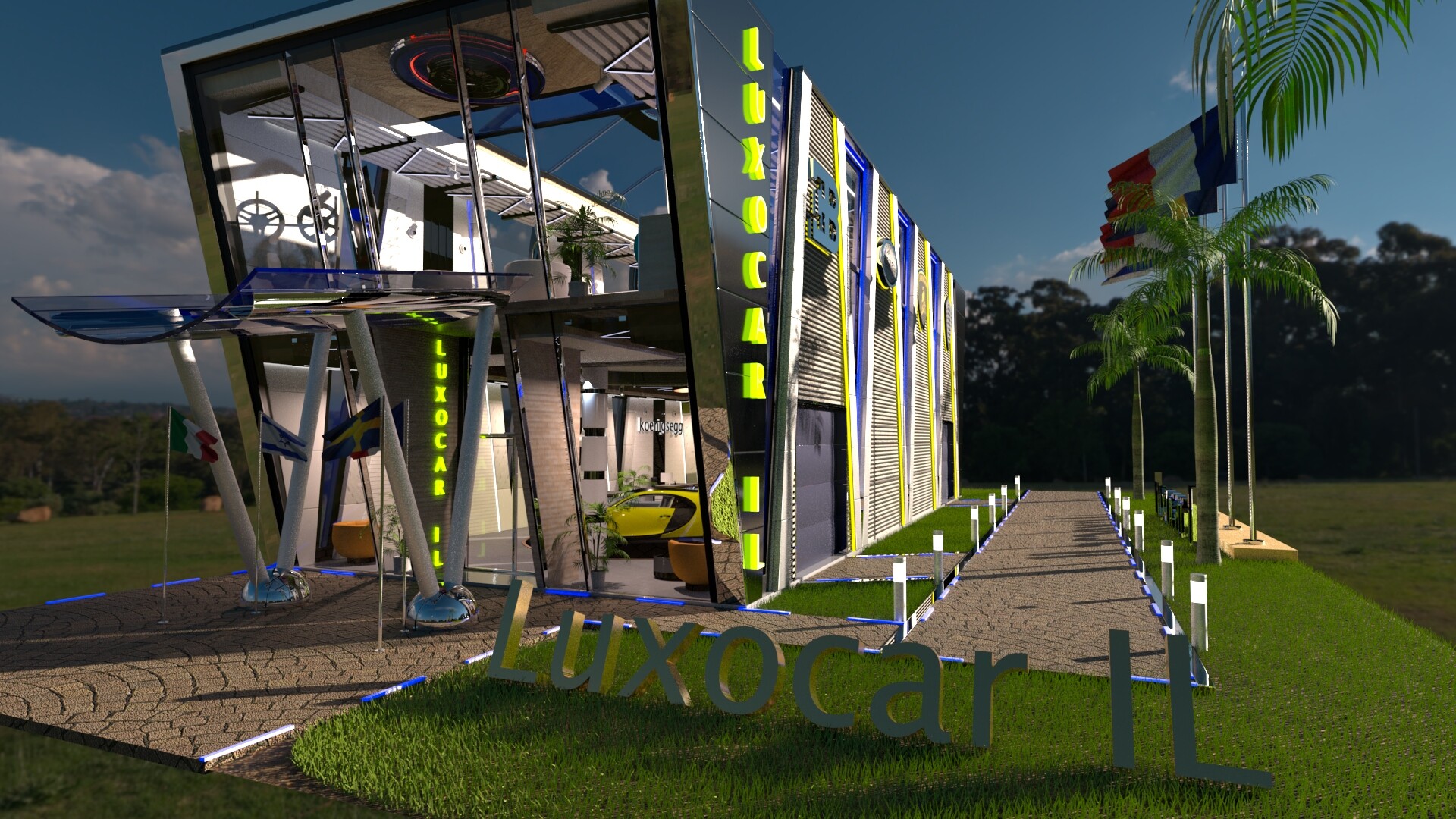 ArtStation - HIGH TECHNOLOGY LUXURY CAR SHOWROOM DESIGN