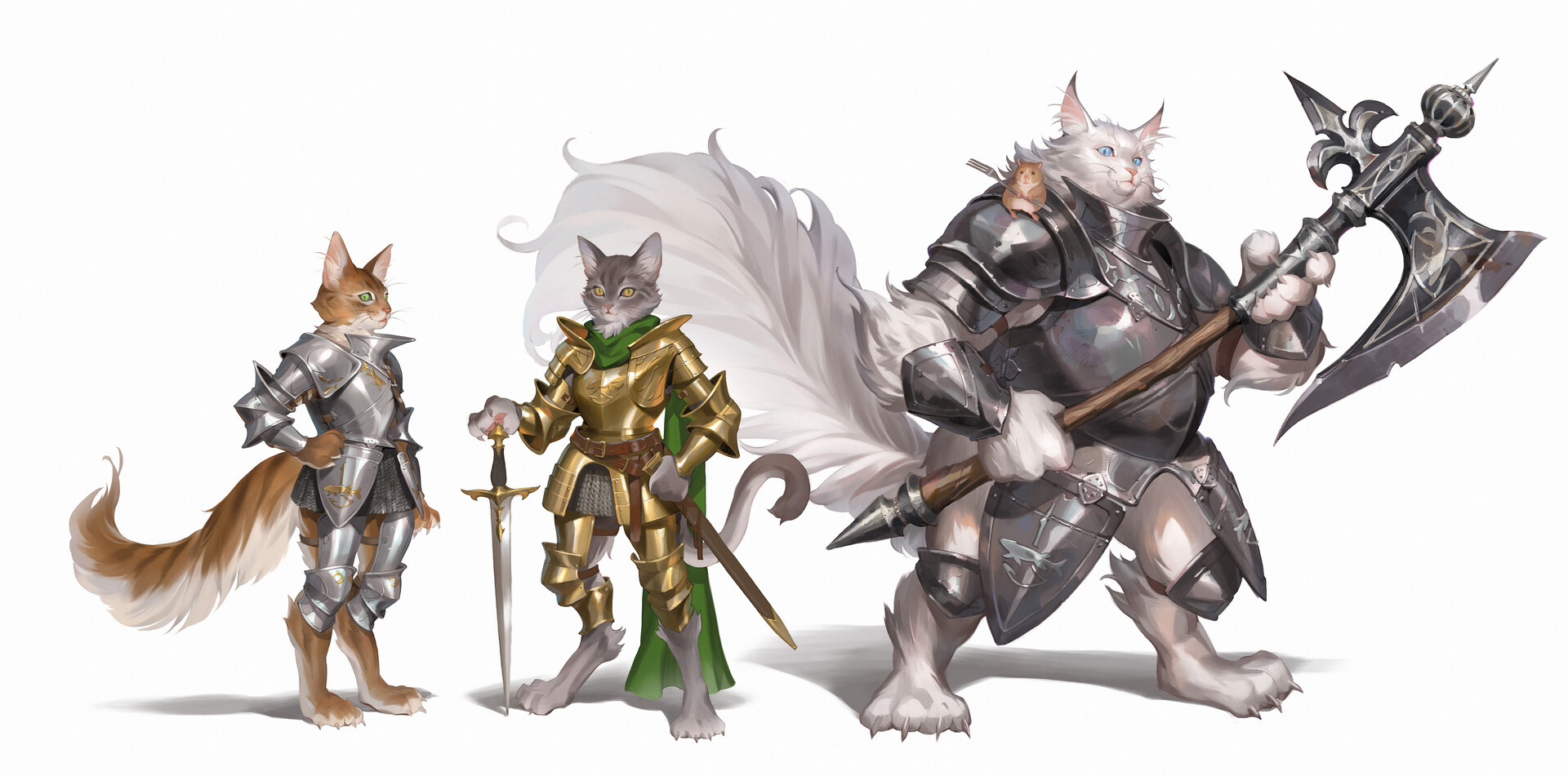 Cat knights by Sora Kim : r/ImaginaryKnights