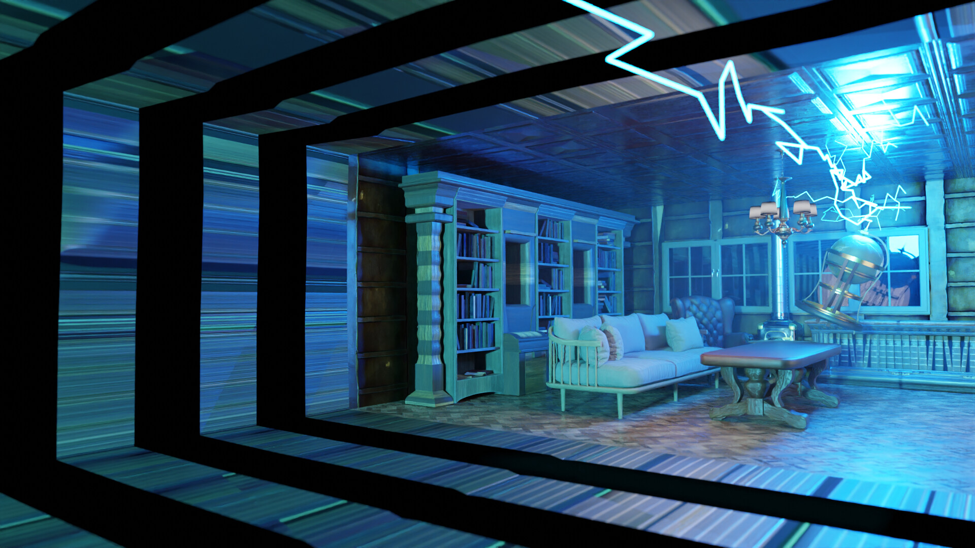 ArtStation - 3D World Map In A Four Dimensional Library