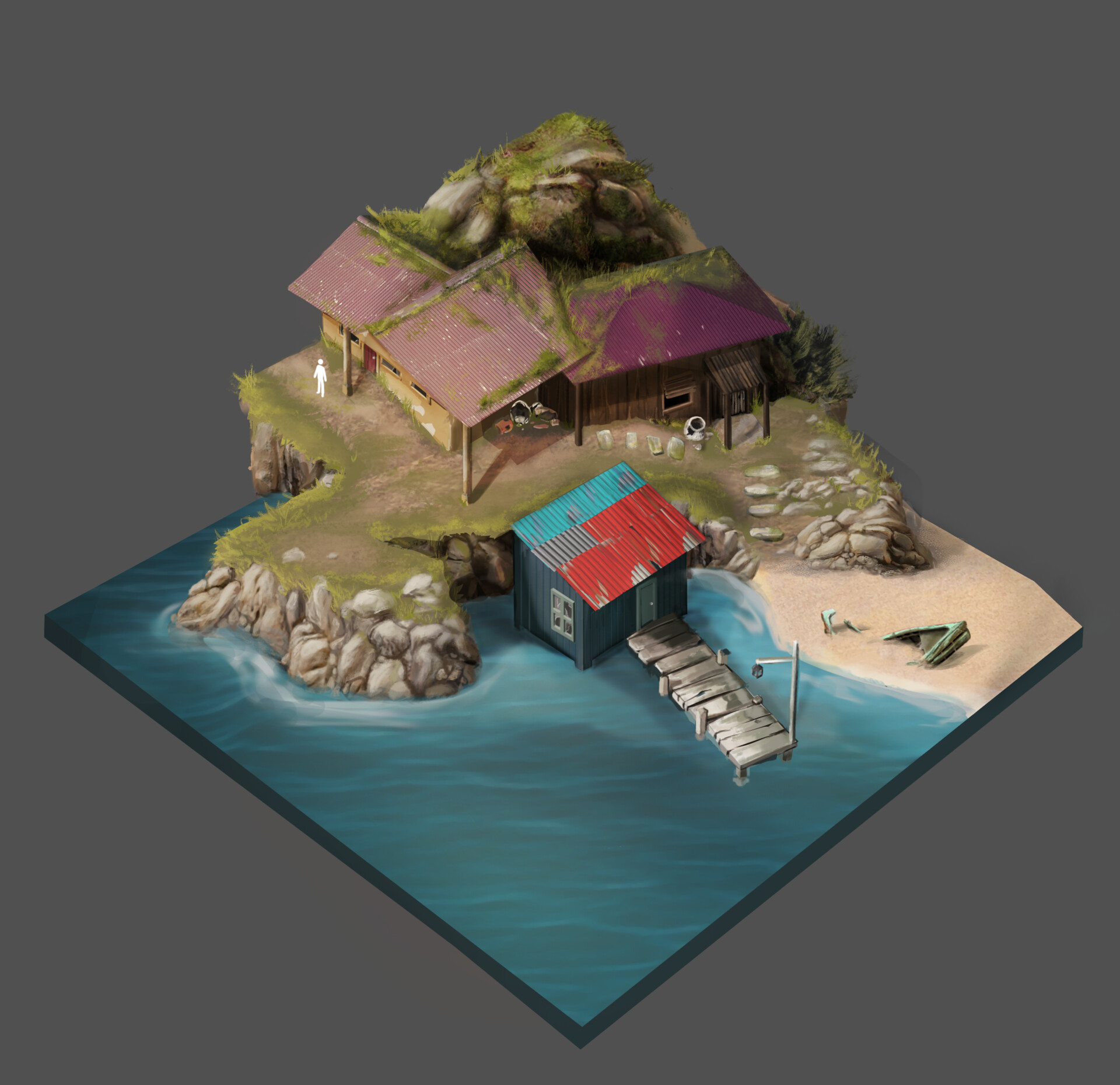 ArtStation - Shore side dock