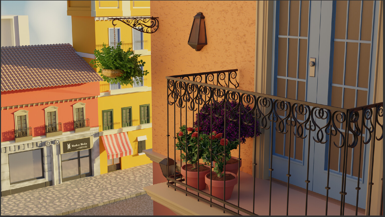 ArtStation - Balcony scene modeling for animation