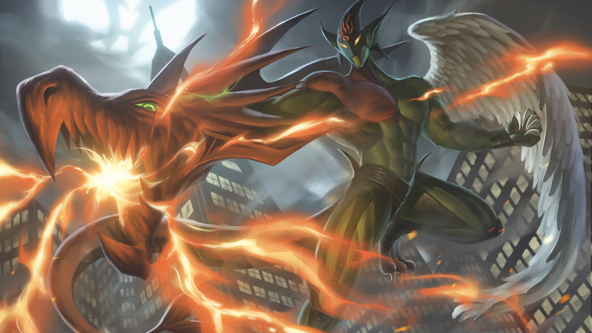 ArtStation - E·HERO flame wing man