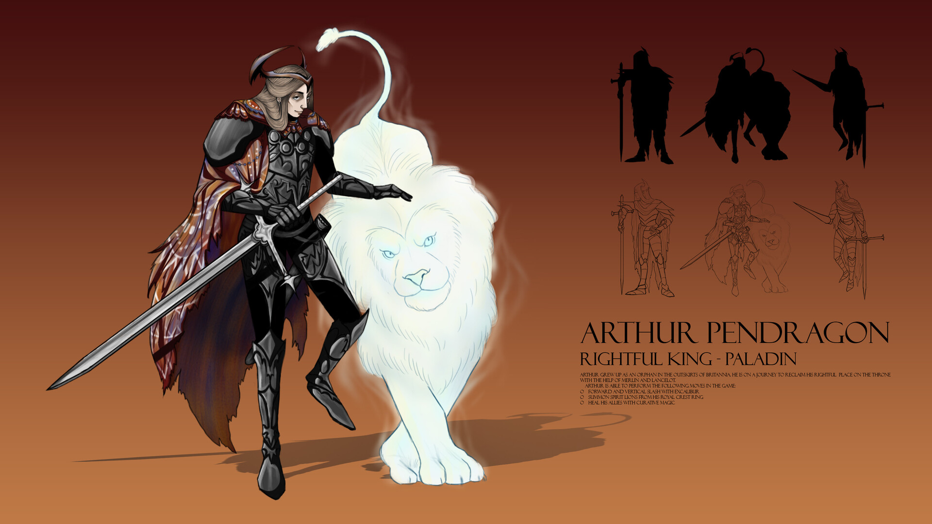 ArtStation - Arthur Pendragon - OC for Fantasy Game Concept Art