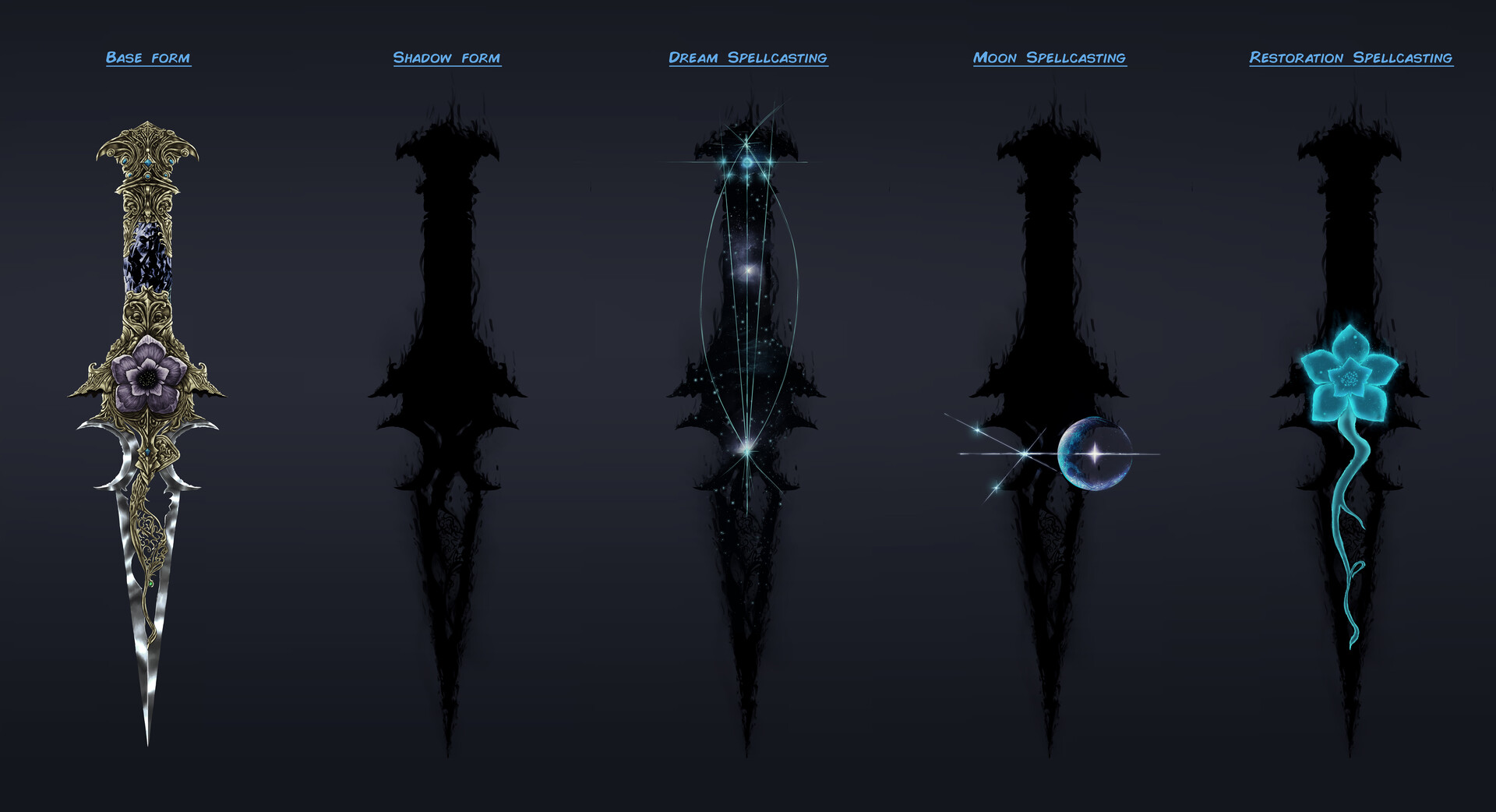 ArtStation - Dagger of the Blue Moon with Spell effects