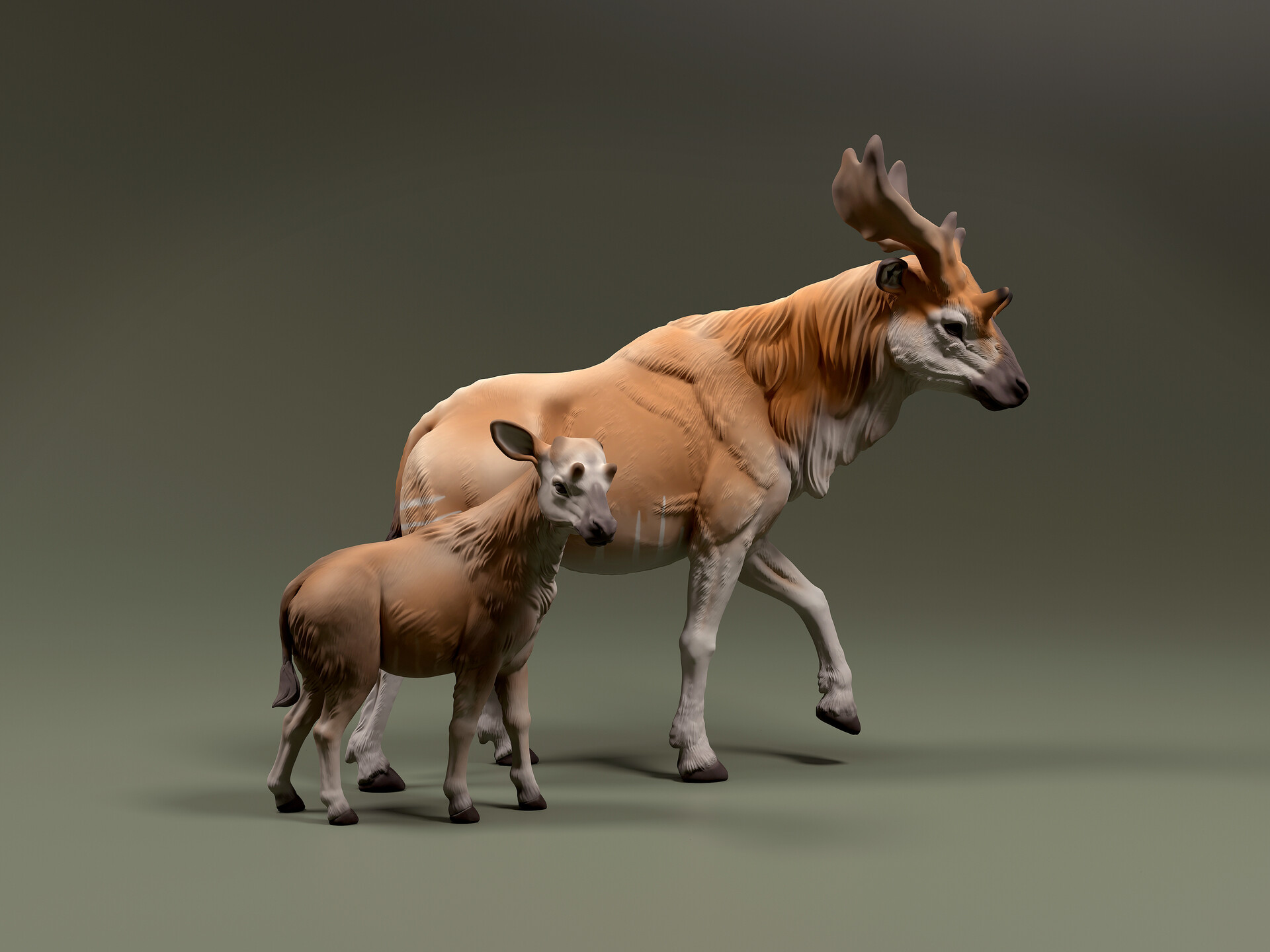 ArtStation - Sivatherium with foal