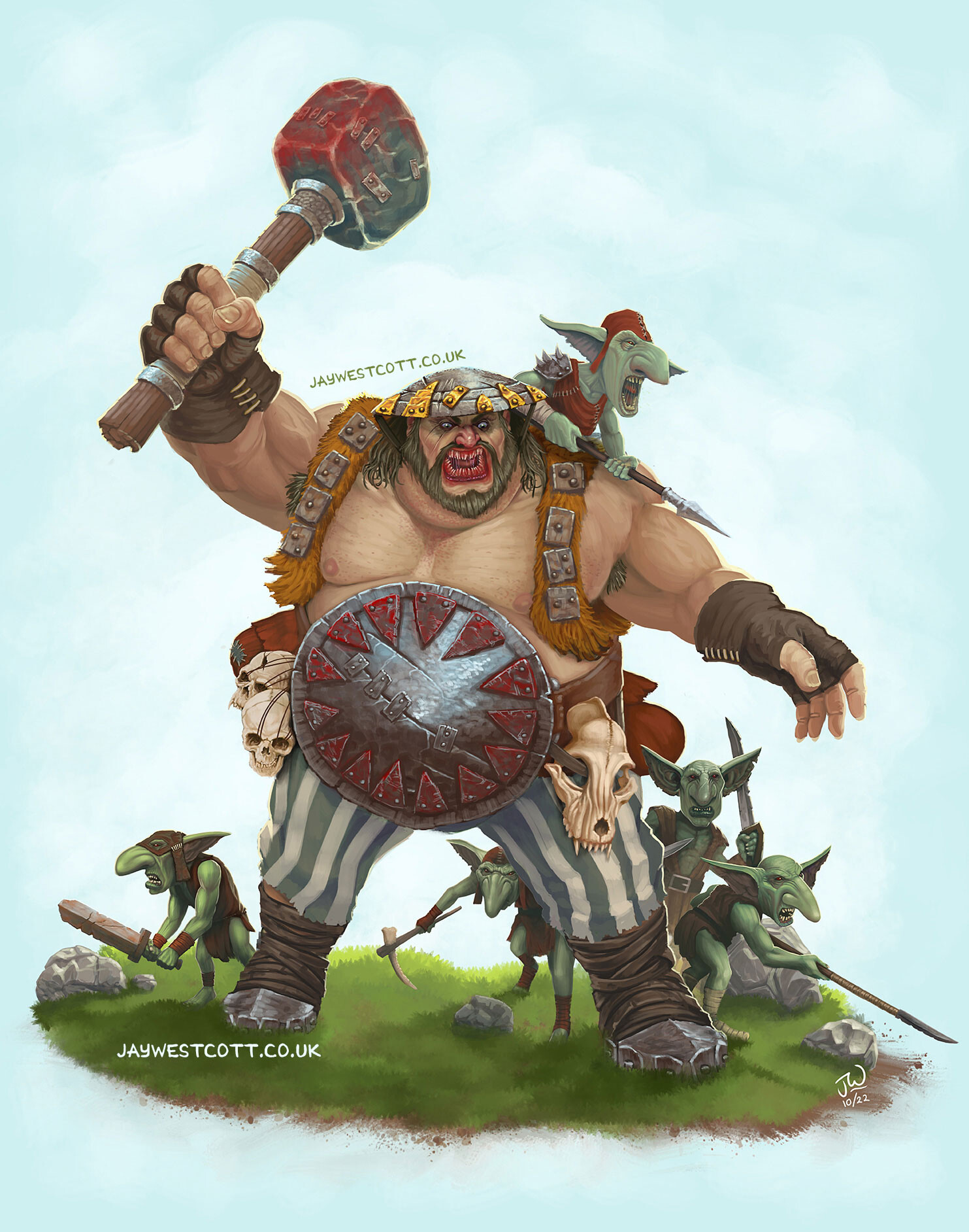 ArtStation - Warhammer Ogre (or Ogor) and his Gnobblar buddies