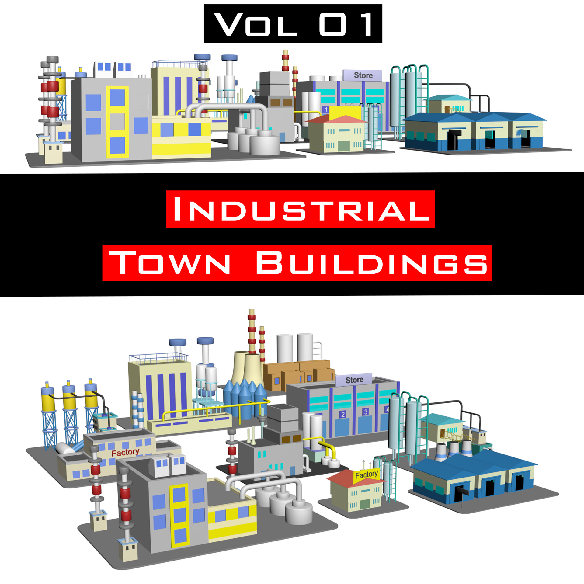 ArtStation - Industrial Town Buildings 01