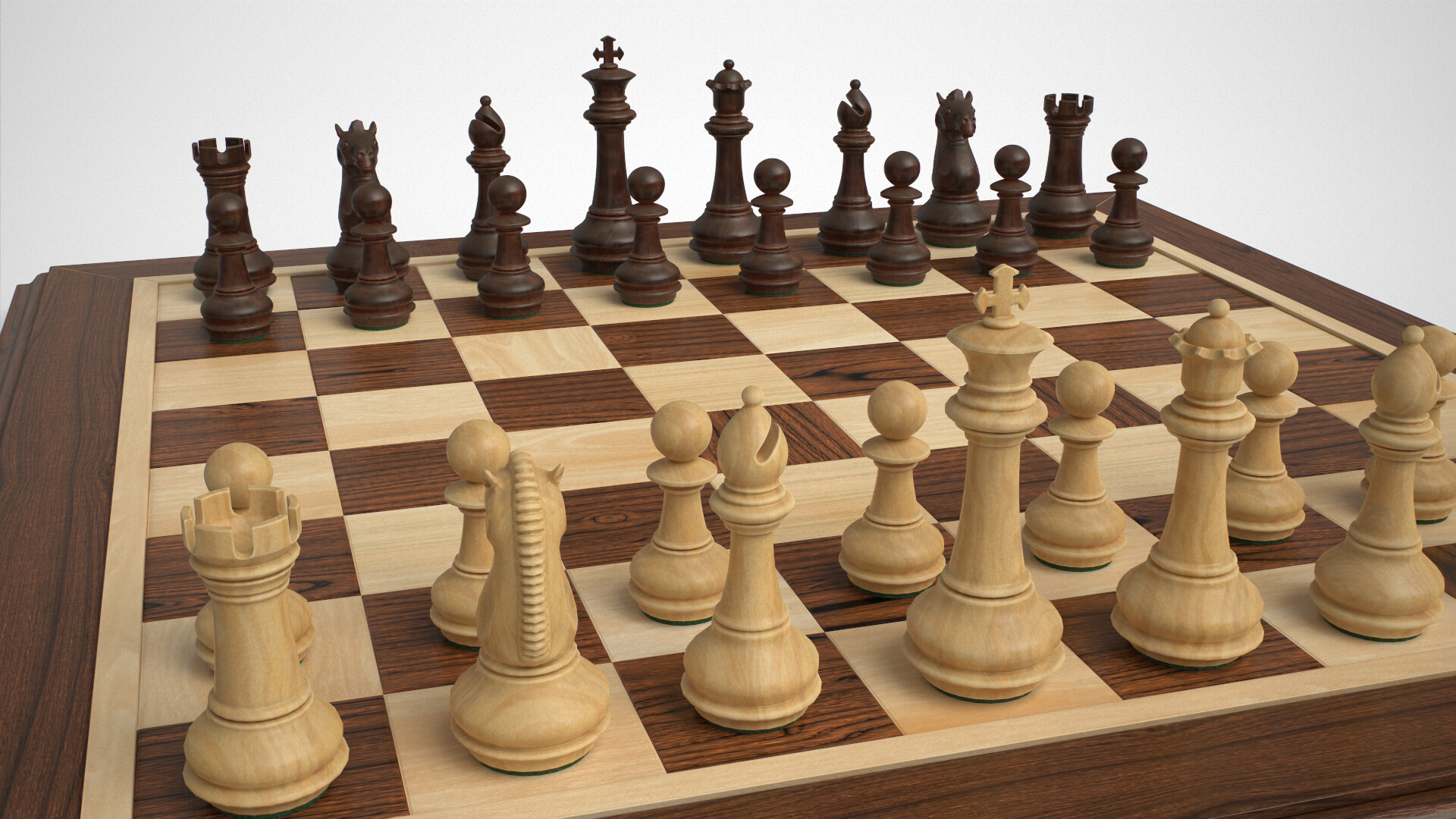 ArtStation - Wooden Chess Set