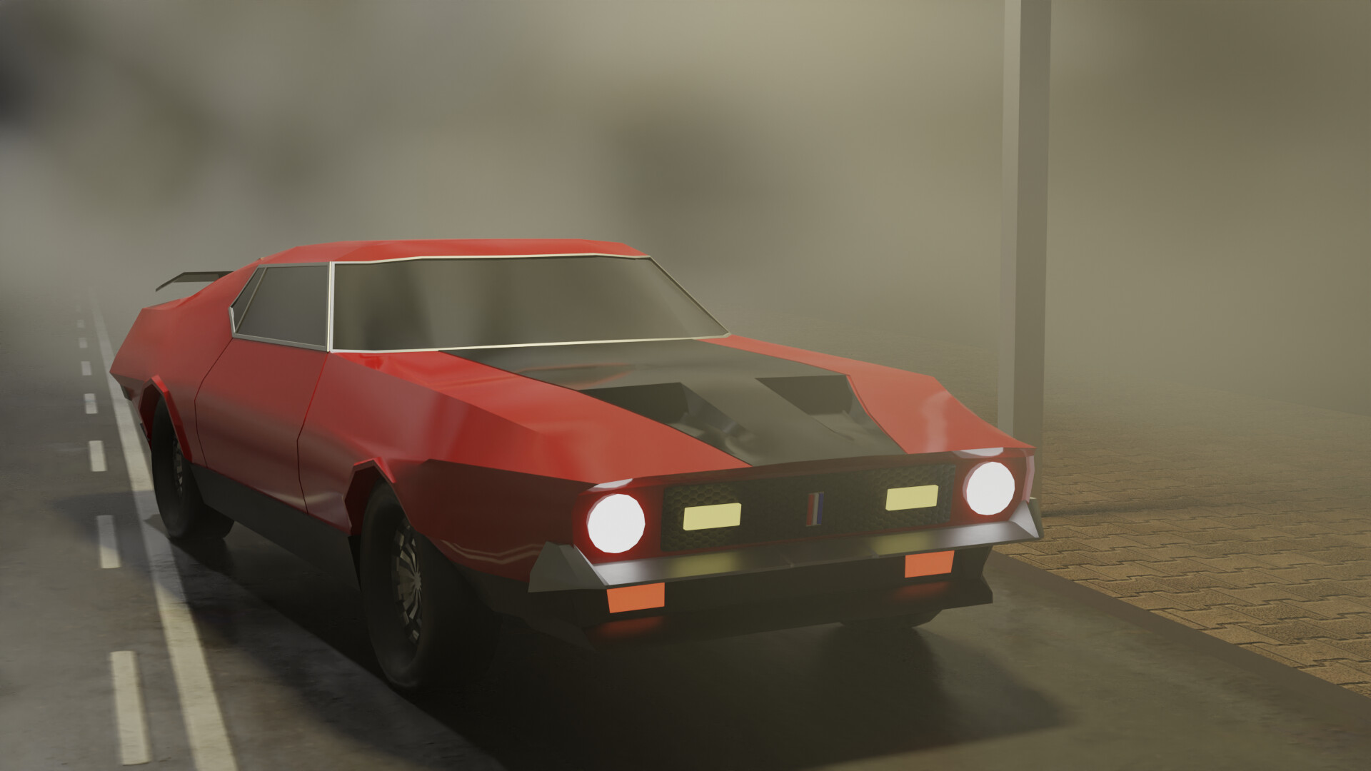 ArtStation - Low Poly Mustang Mach 1 '71