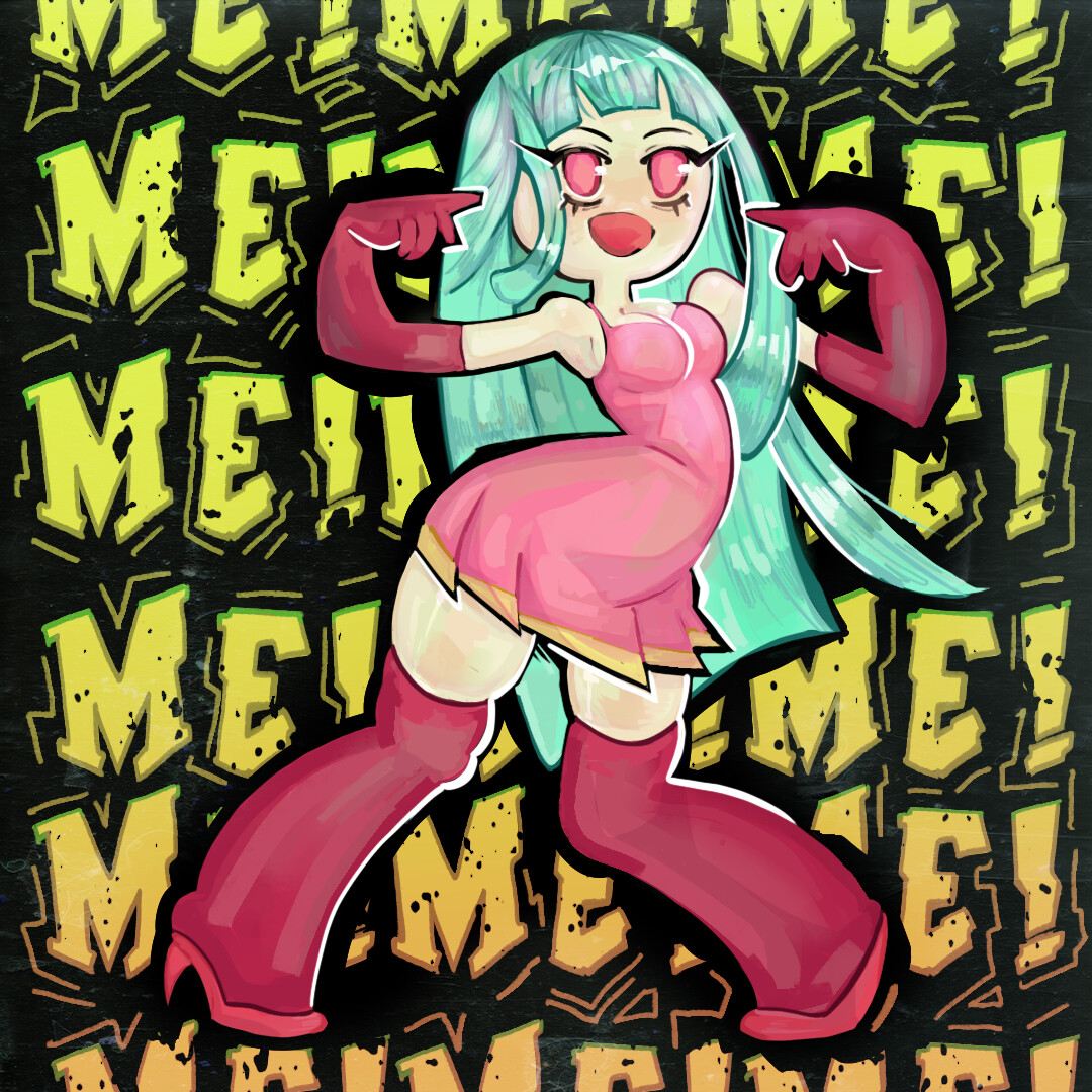 ArtStation - Fanart of the mememe girl