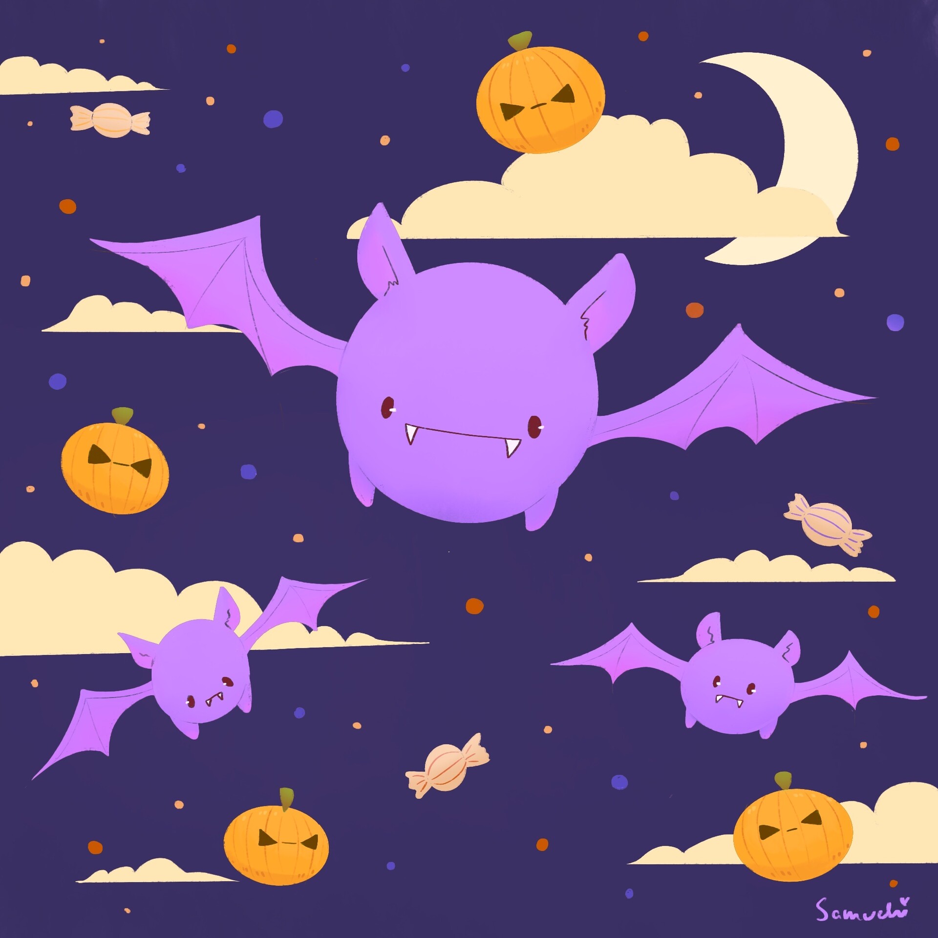 ArtStation - Halloween Bats - Illustration