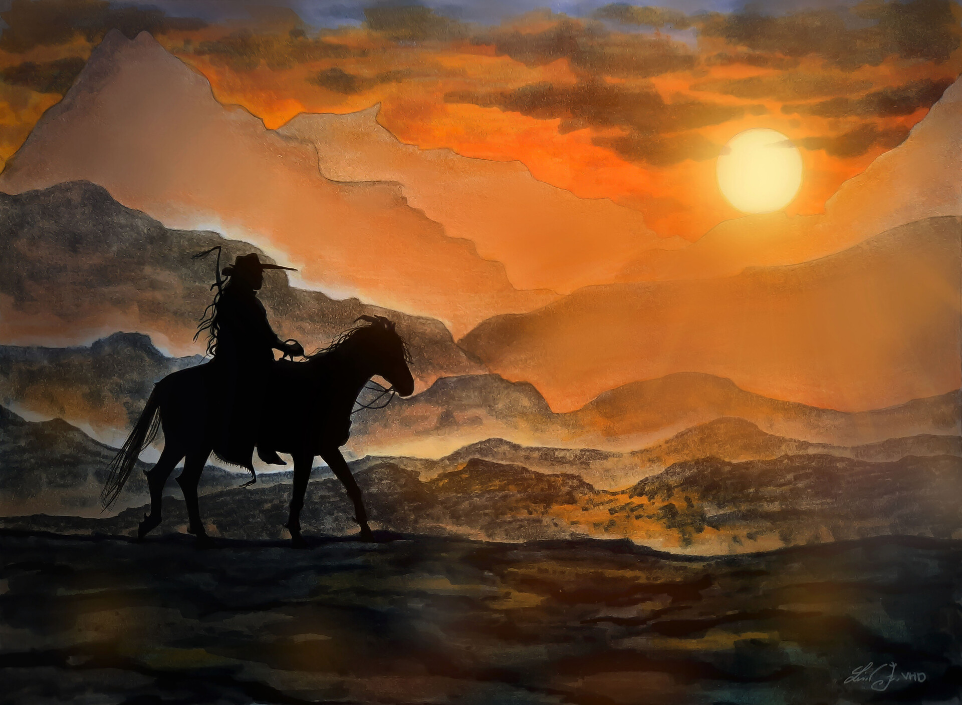 ArtStation - Vampire Hunter D Fan Art: Sunset