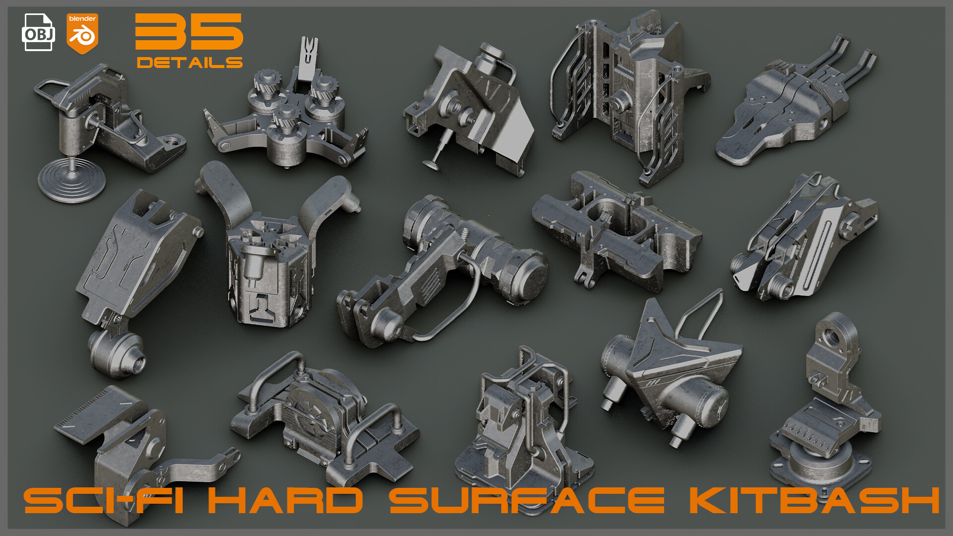 ArtStation - Sci-Fi Hard Surface KITBASH 35 DETAILS