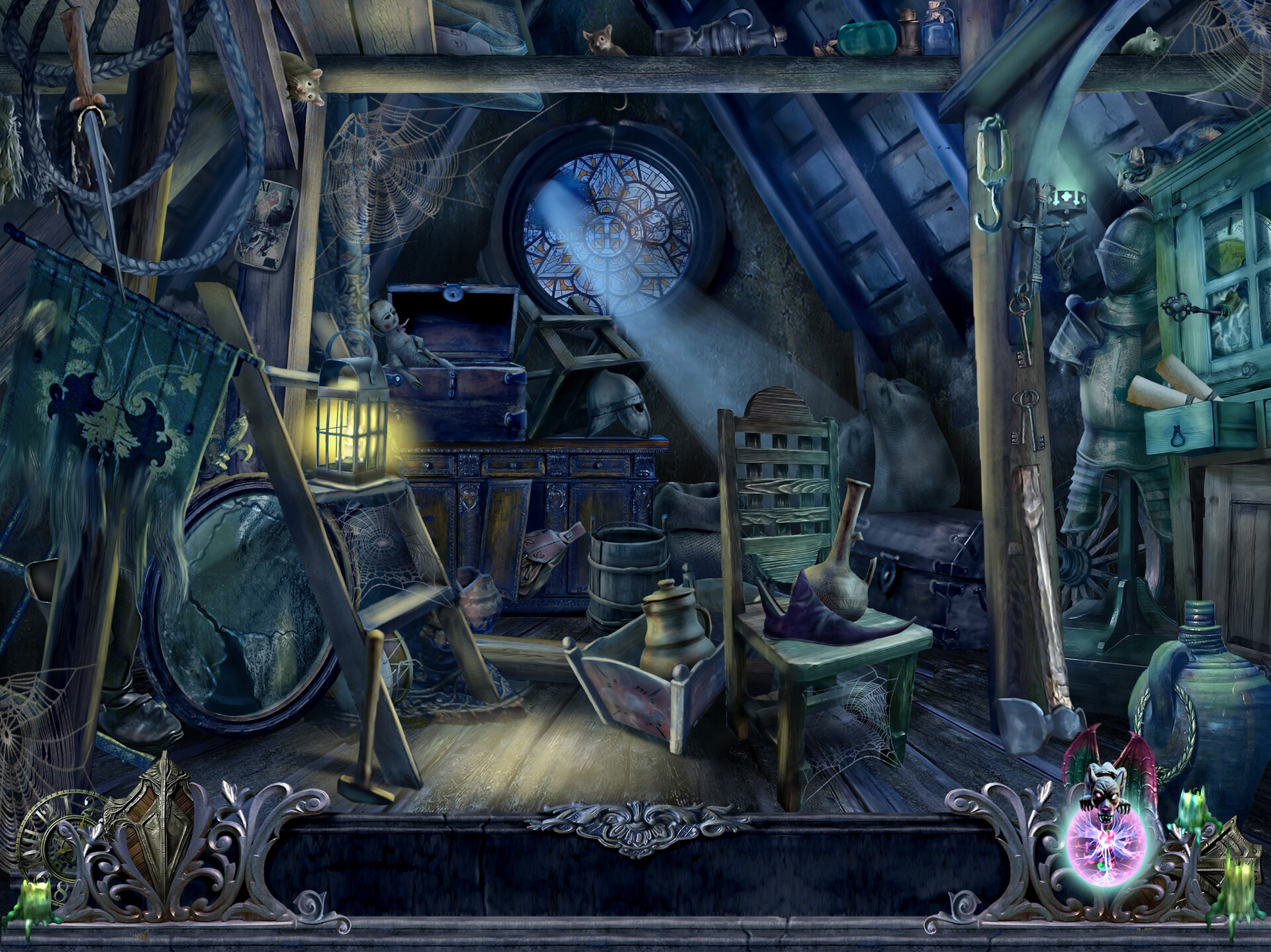 ArtStation - Location of the castle attic for the pixel hunting quest-game