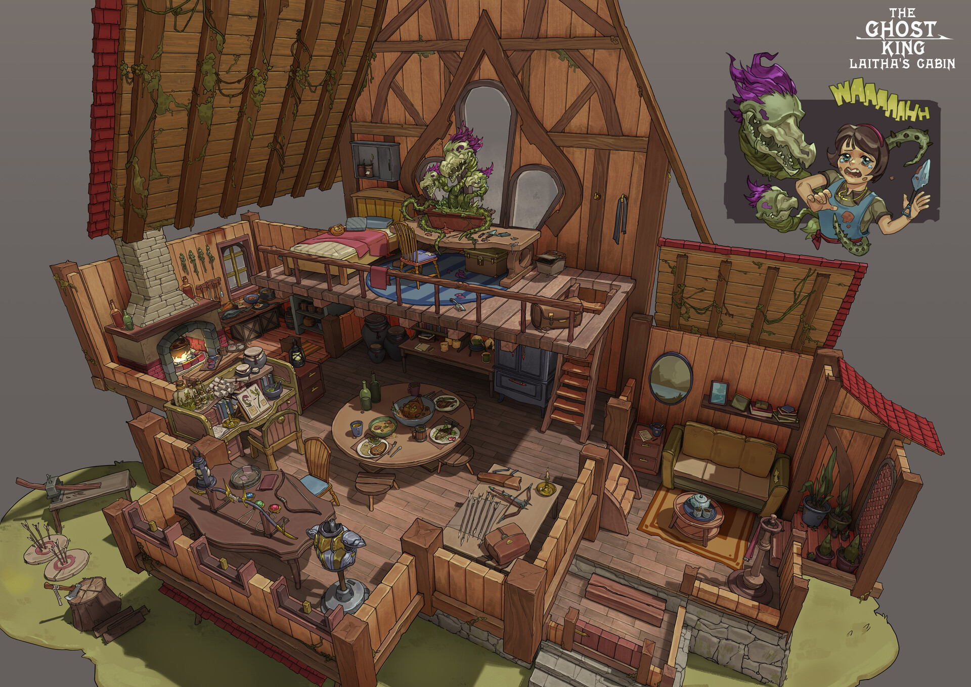 Jing Rong Soh - GHOST KING: Laitha's cabin - Cutaway