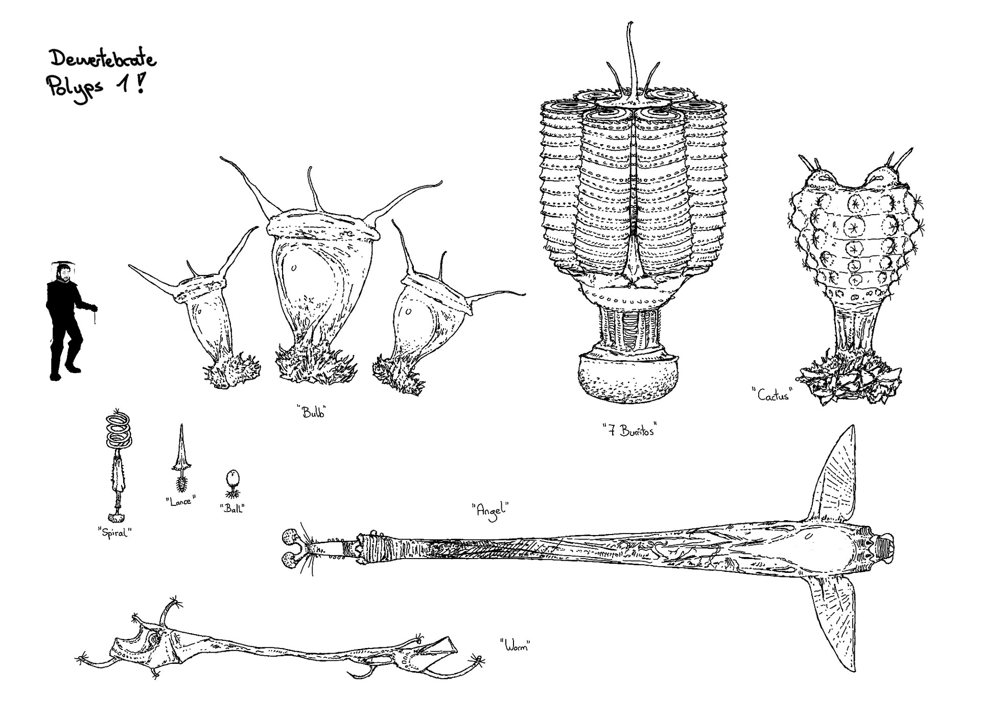ArtStation - Phtanum B - Deuvertebrate Polyp Sketches
