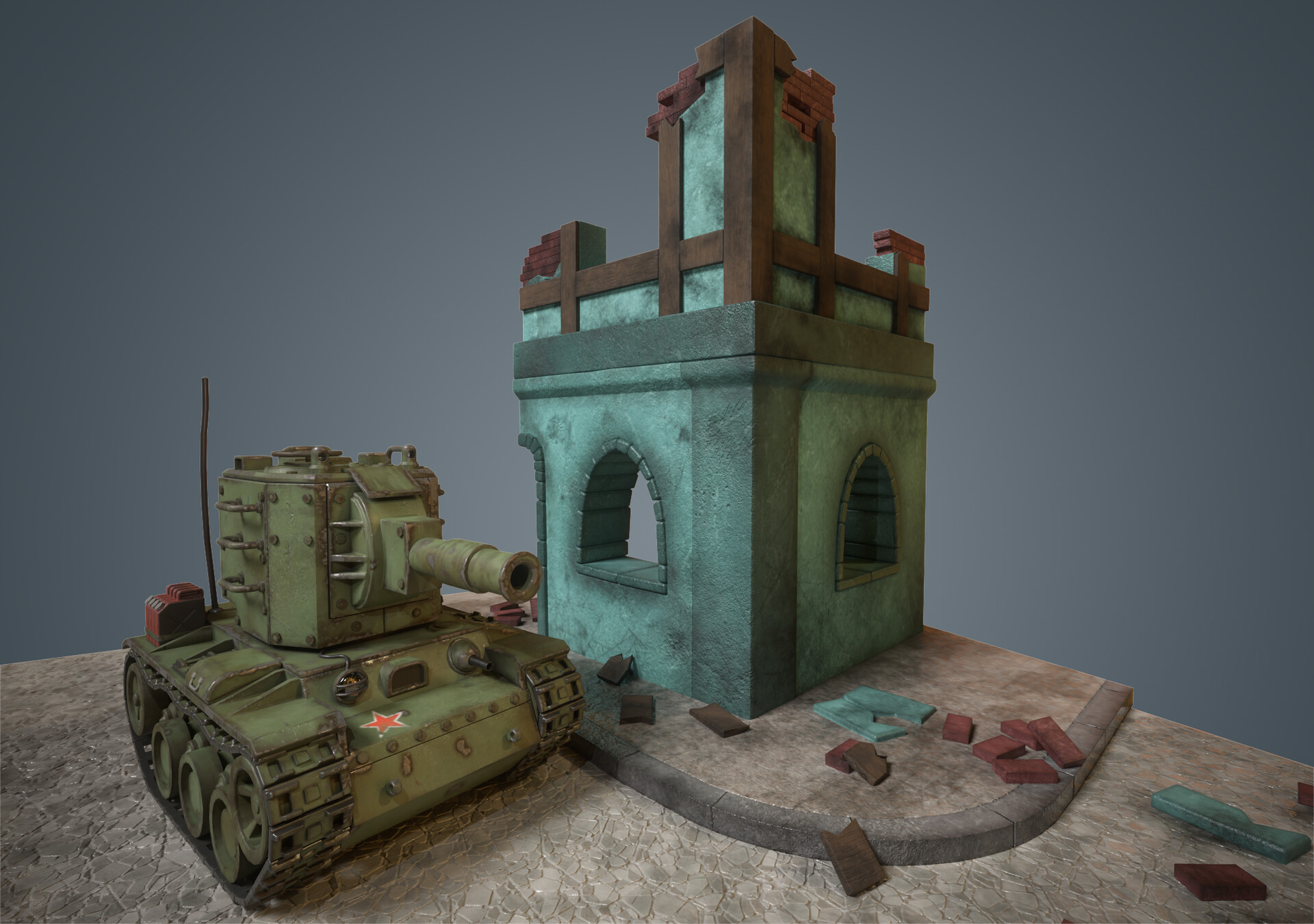 ArtStation - Kv-2 Tank Cartoon