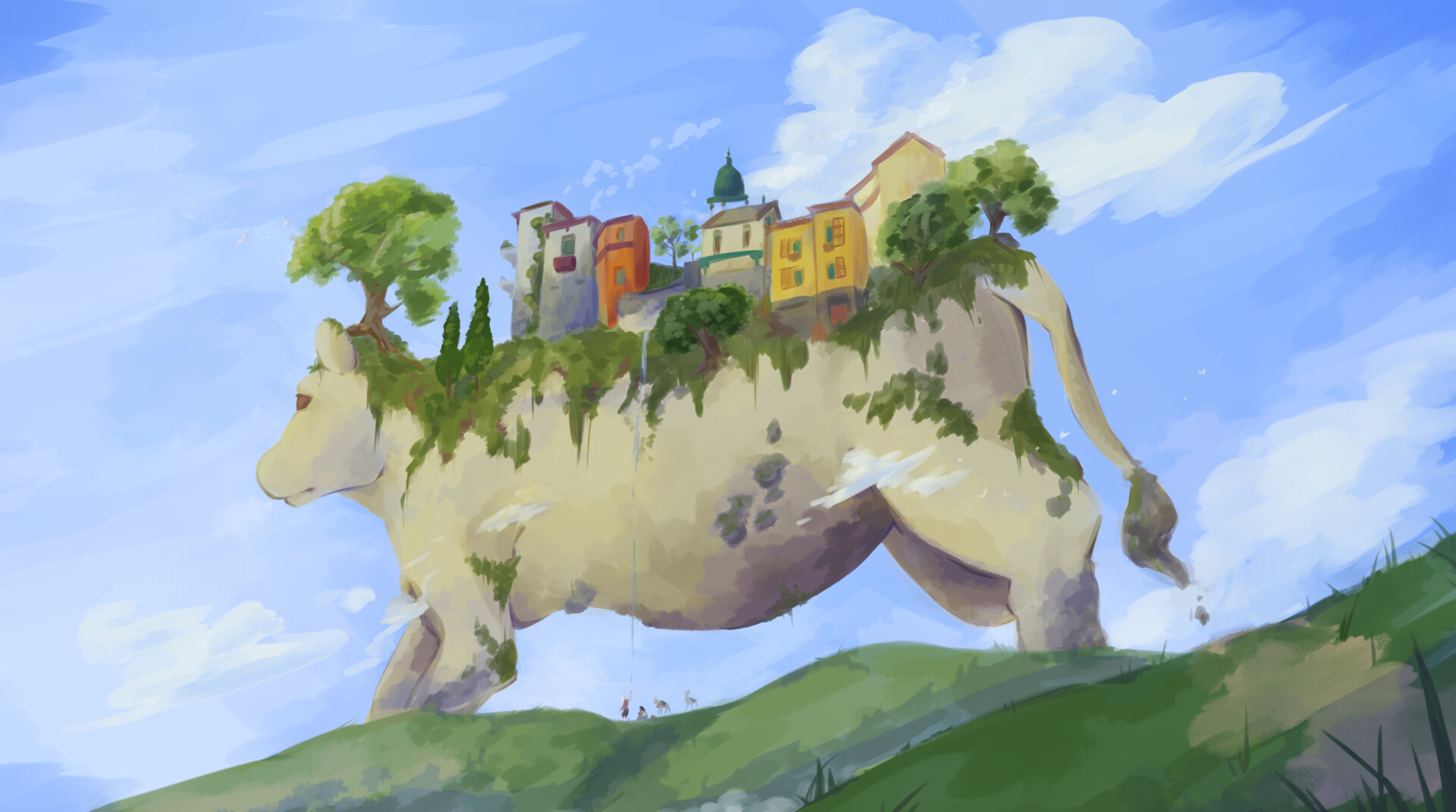 ArtStation - Walking cow town