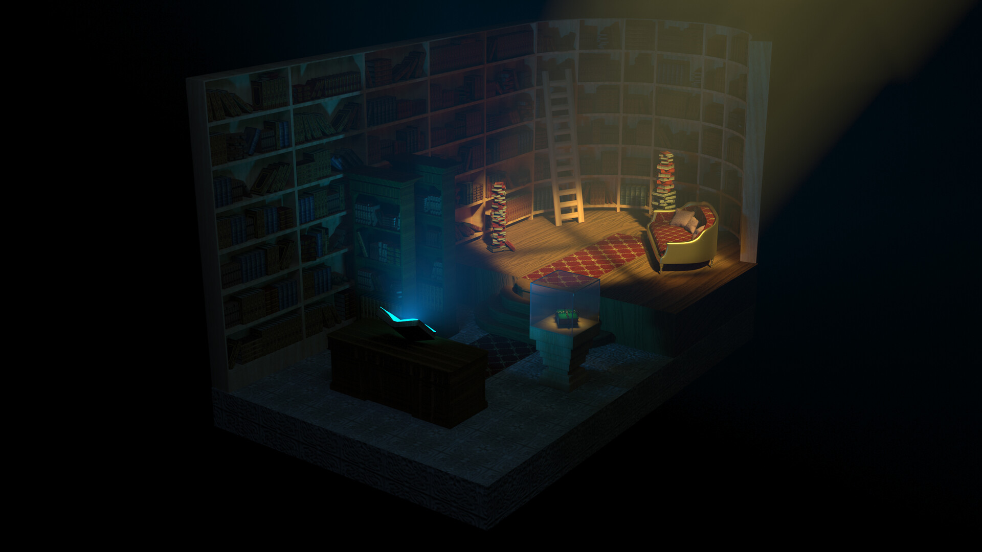 ArtStation - Library Diorama