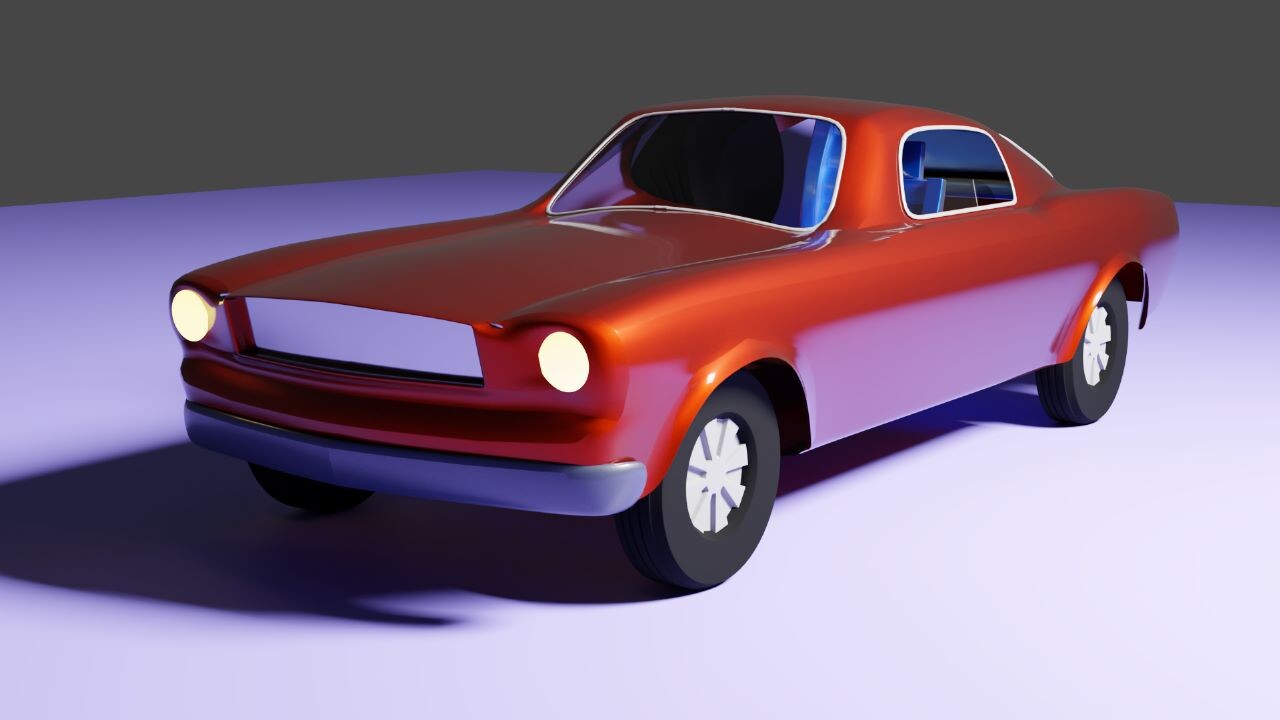 ArtStation - low poly mustang car