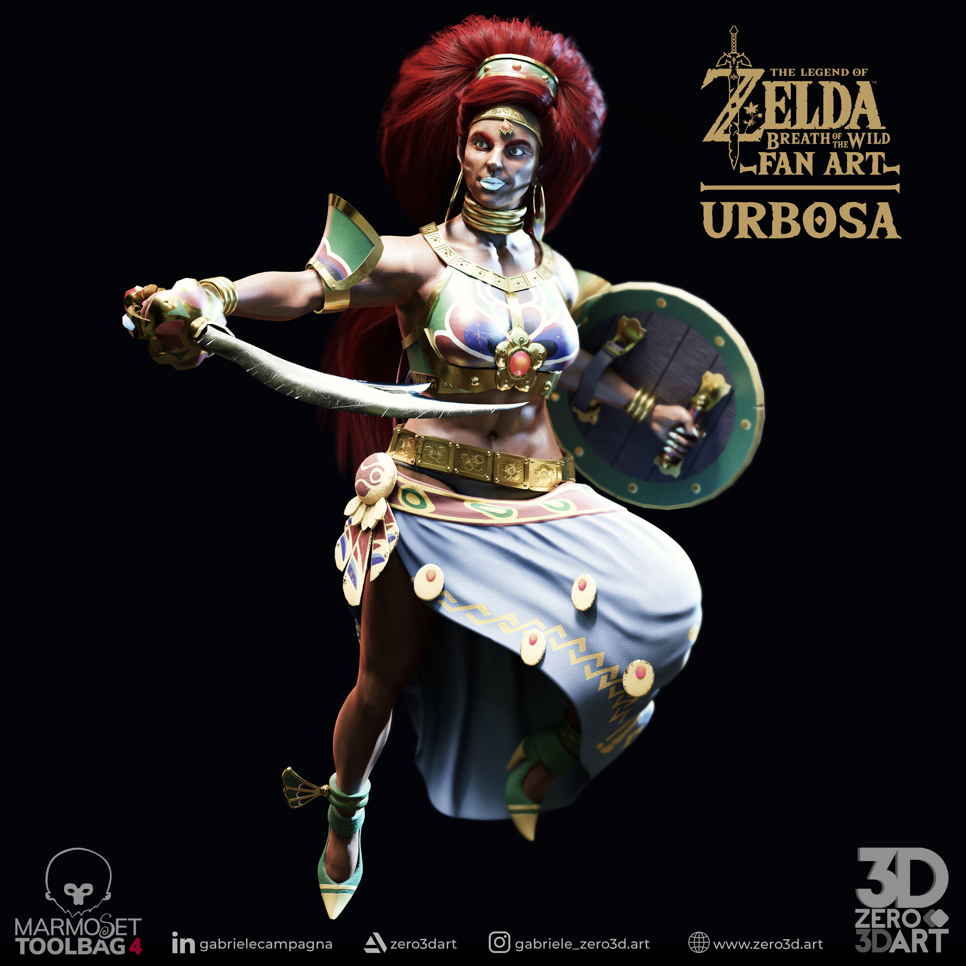 Gabriele Zero3DArt Campagna - Urbosa - The Legend of Zelda Fan Art ...