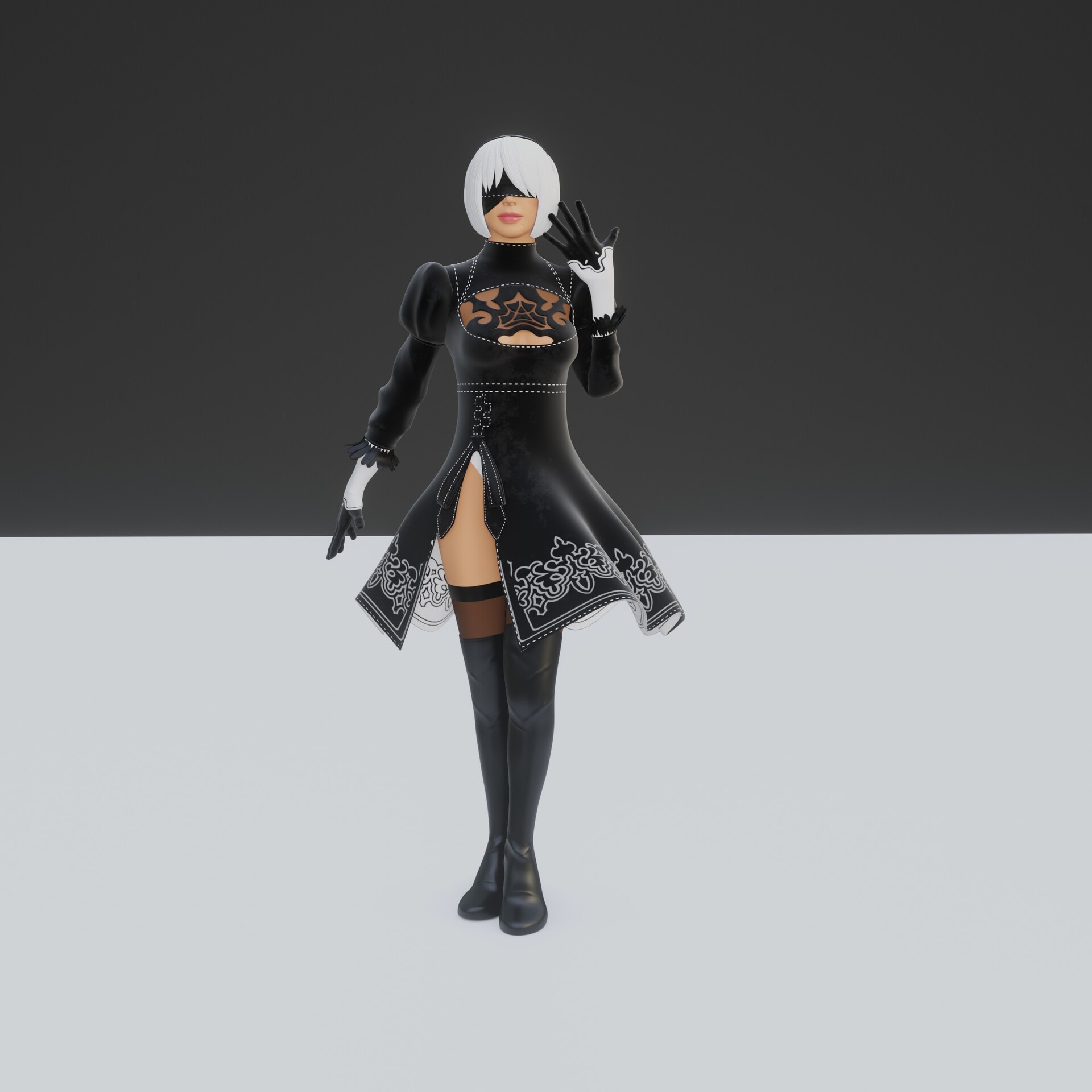 Auriston Pacheco - 2B Nier Automata fanart render
