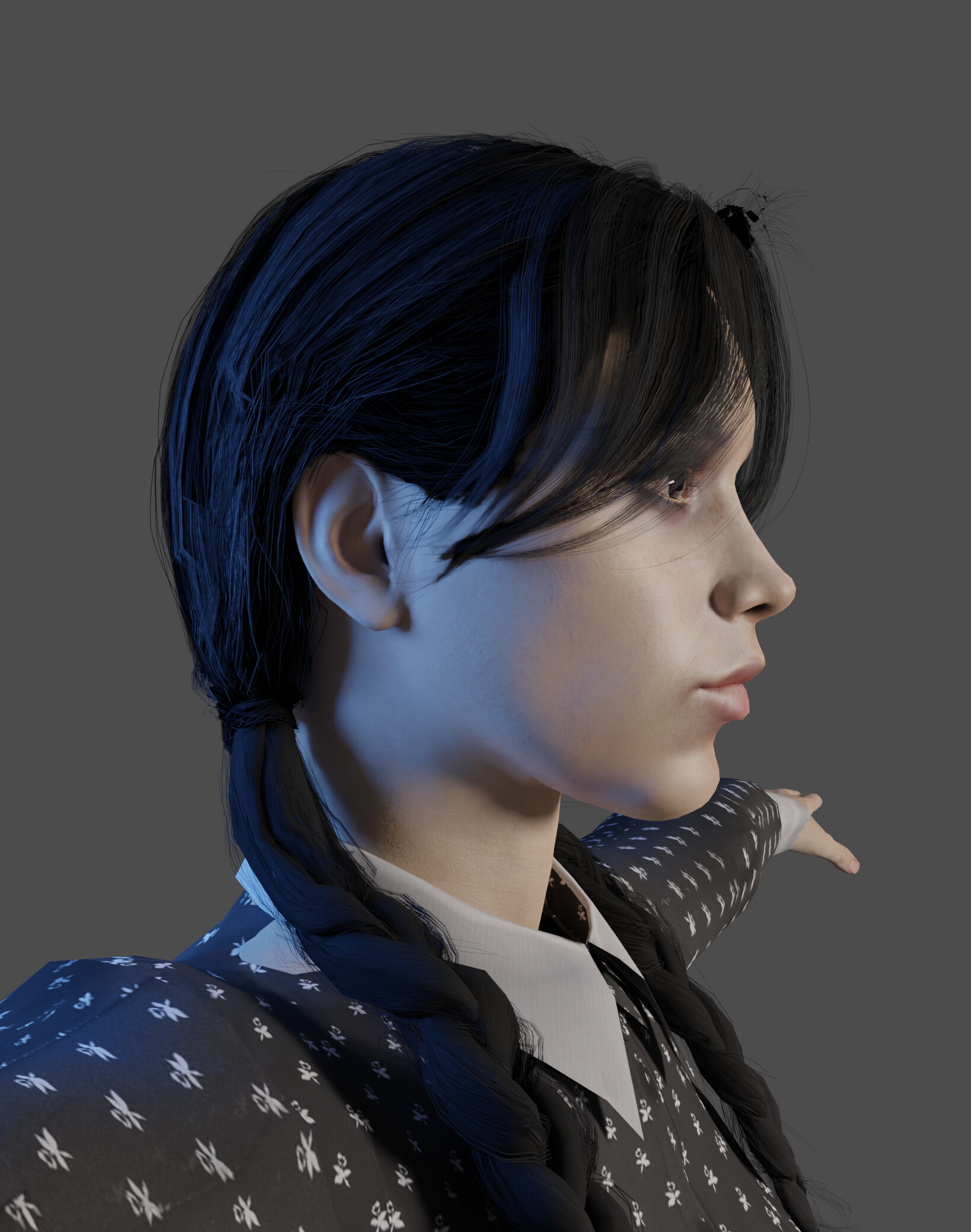 3Drinker - Wednesday Addams 3D rigged model