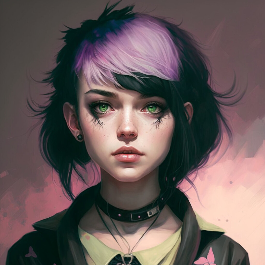 ArtStation - Pastel Goth Punk Girl #033