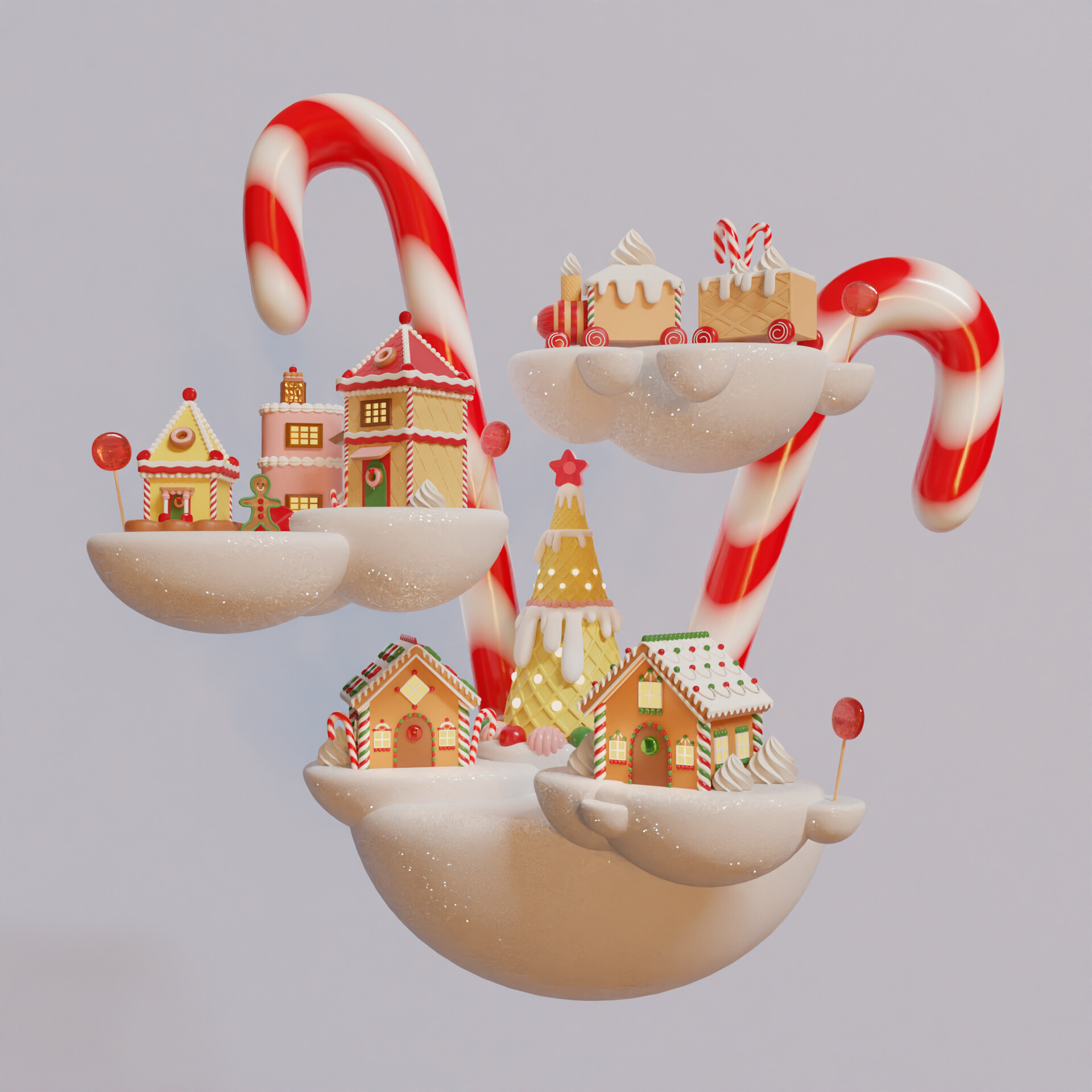 ArtStation - Gingerbread town 3D
