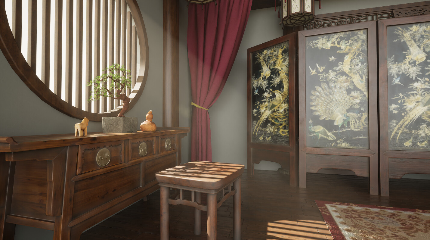 ArtStation - Ancient Chinese indoor dwelling made by UE5