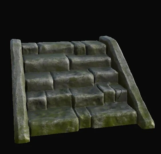 ArtStation - Stylized Environment Game Asset Practice - Stone Staircase
