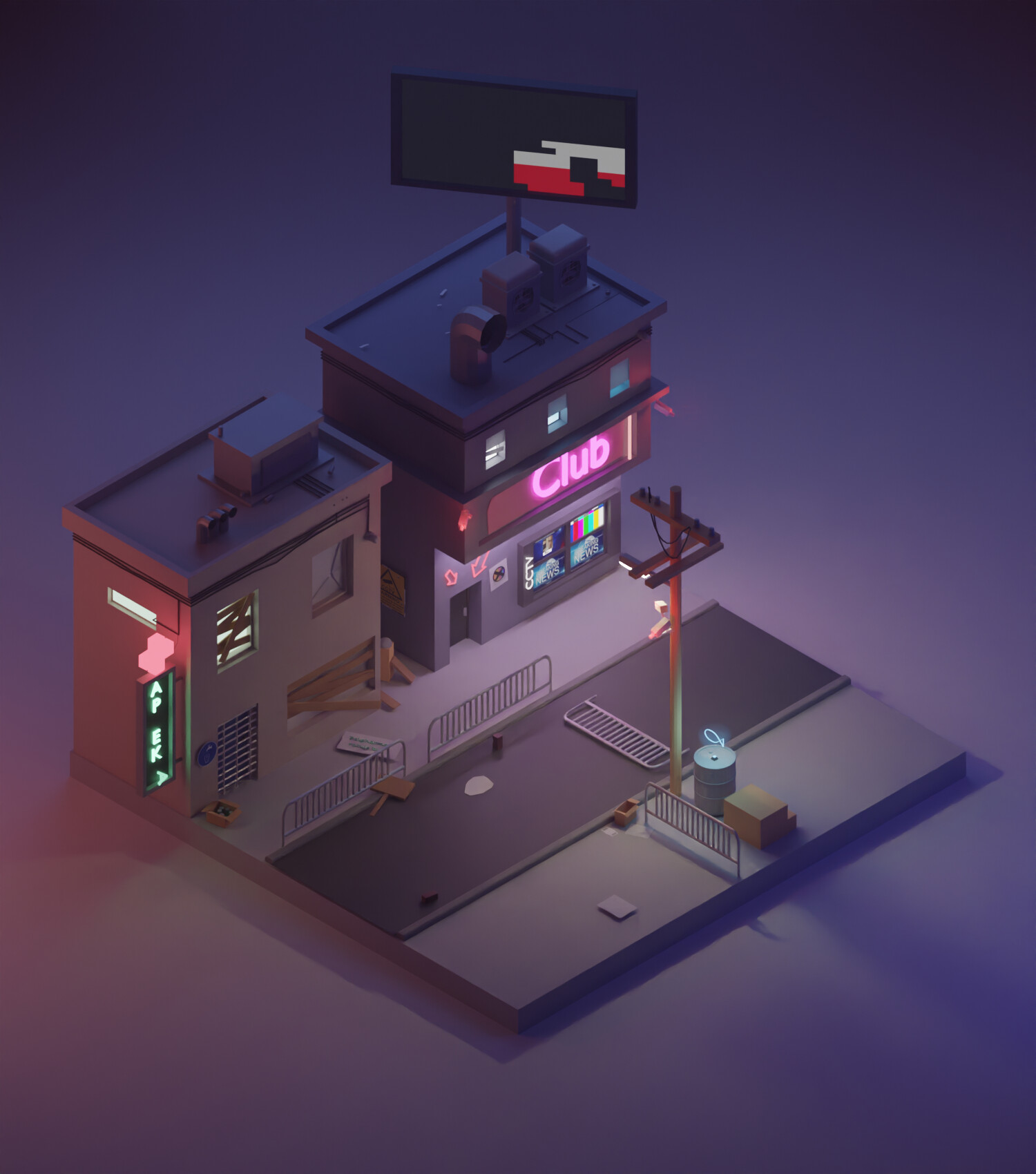 ArtStation - Postapo Cyberpunk City