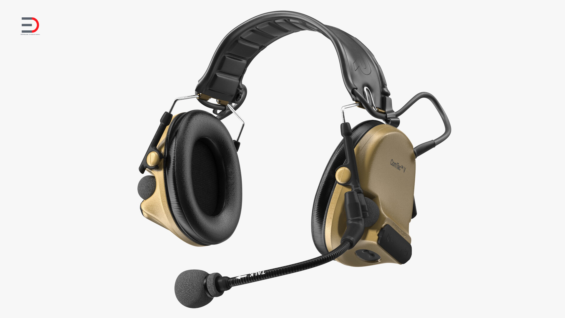 ArtStation - 3D Comtak Tactical Headset on Head